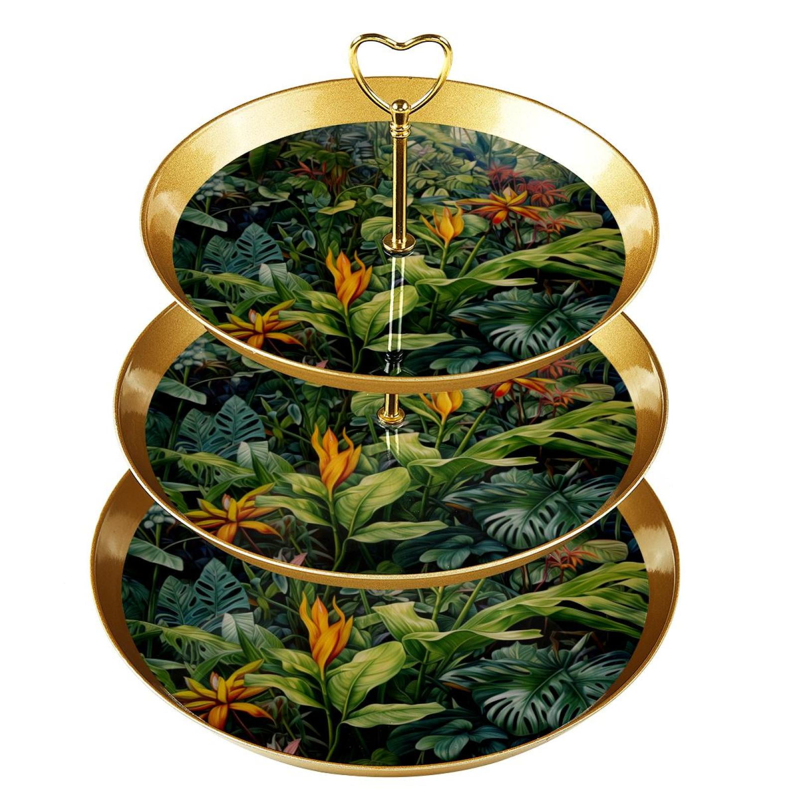 Tropical Plants Elegant Cupcake Stands with Plastic Discs and Iron ...