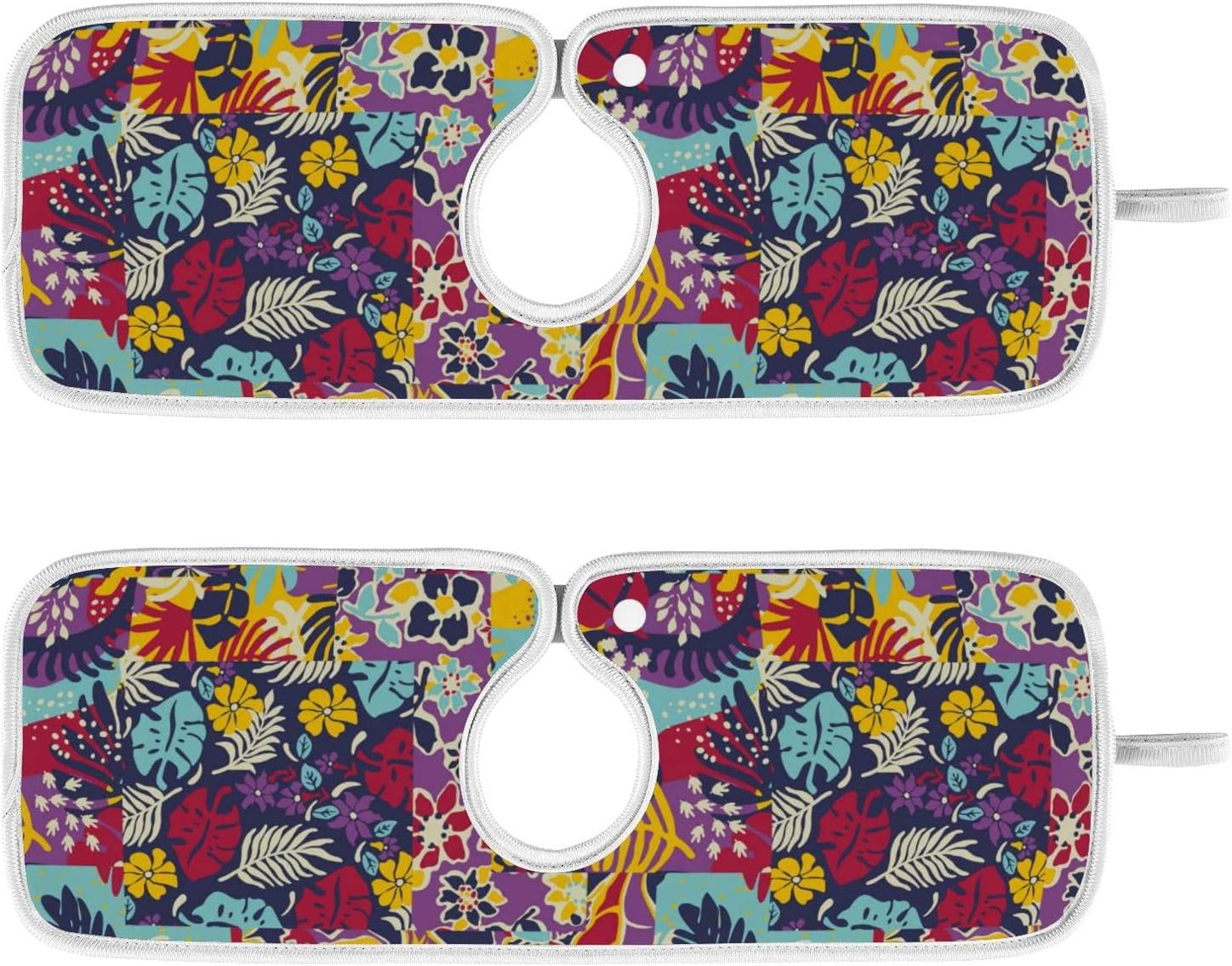 Tropical Plants Flower Sink Splash Guard for Faucet 2 Packs Faucet ...