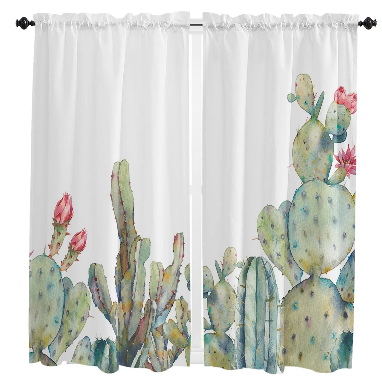 Tropical Plants Flowers Curtains For Living Room Bedroom Window ...
