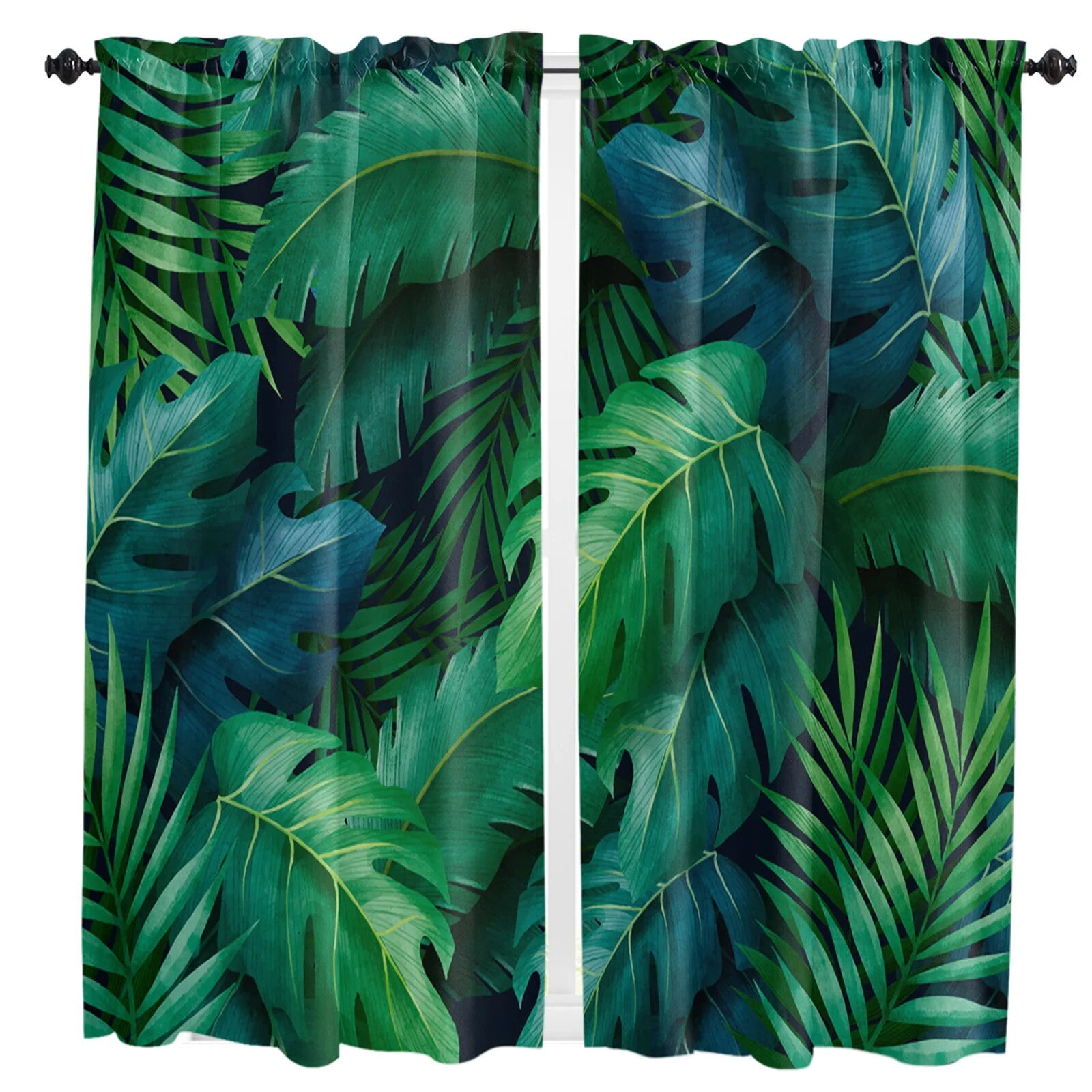 Tropical Plants Flowers Curtains For Living Room Bedroom Window ...