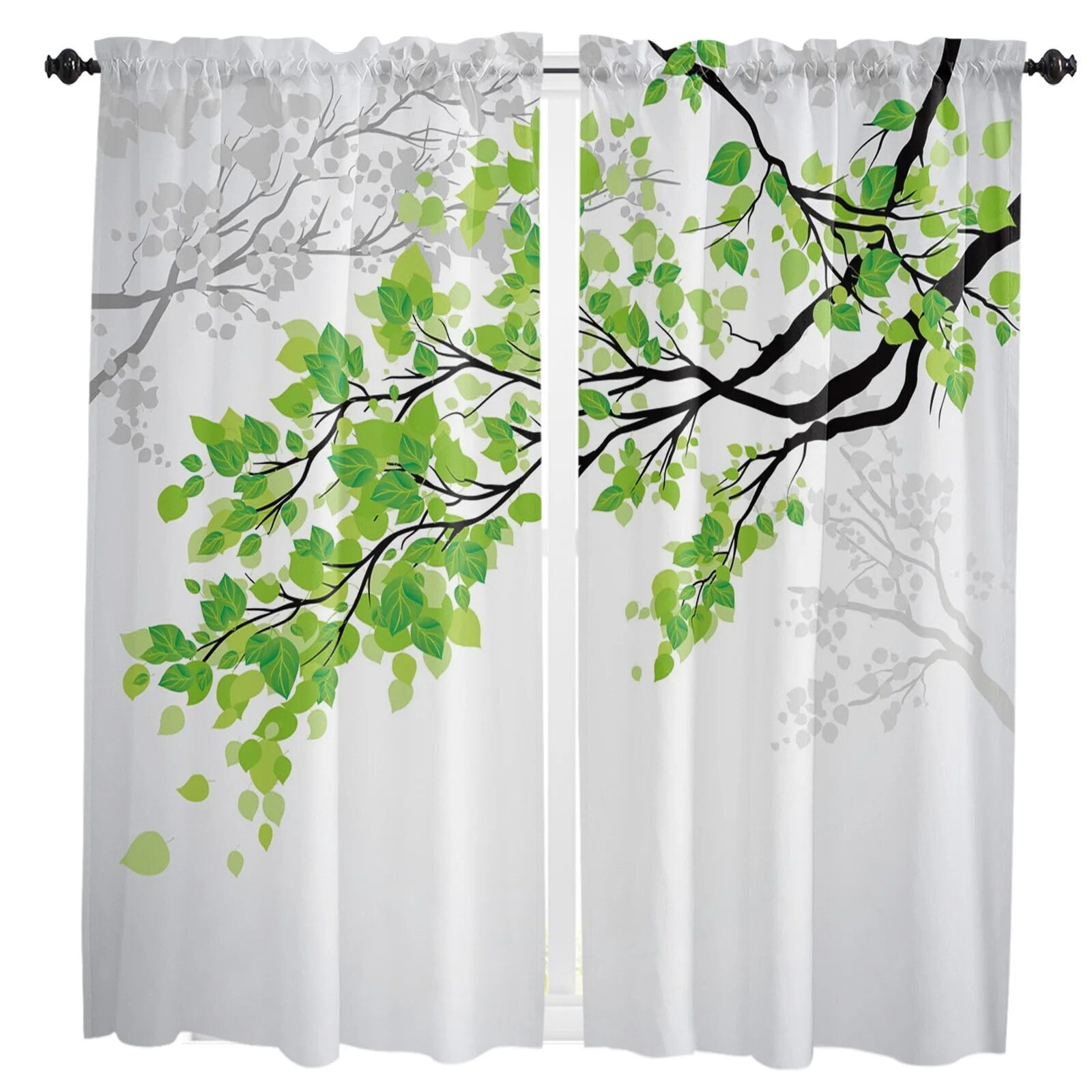 Tropical Plants Flowers Curtains For Living Room Bedroom Window ...