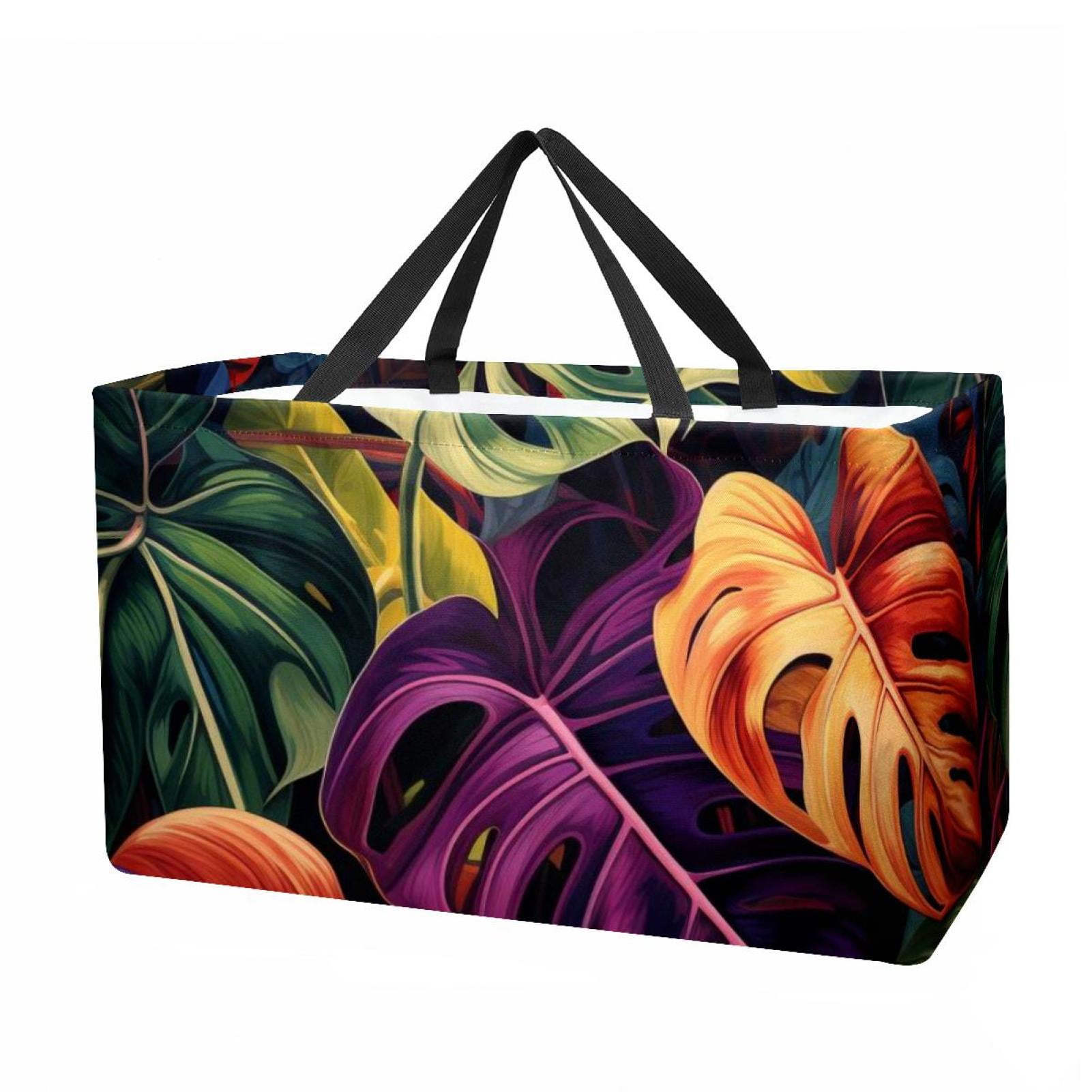 Tropical Plants Large Capacity Reusable Foldable Cube Organizer with ...