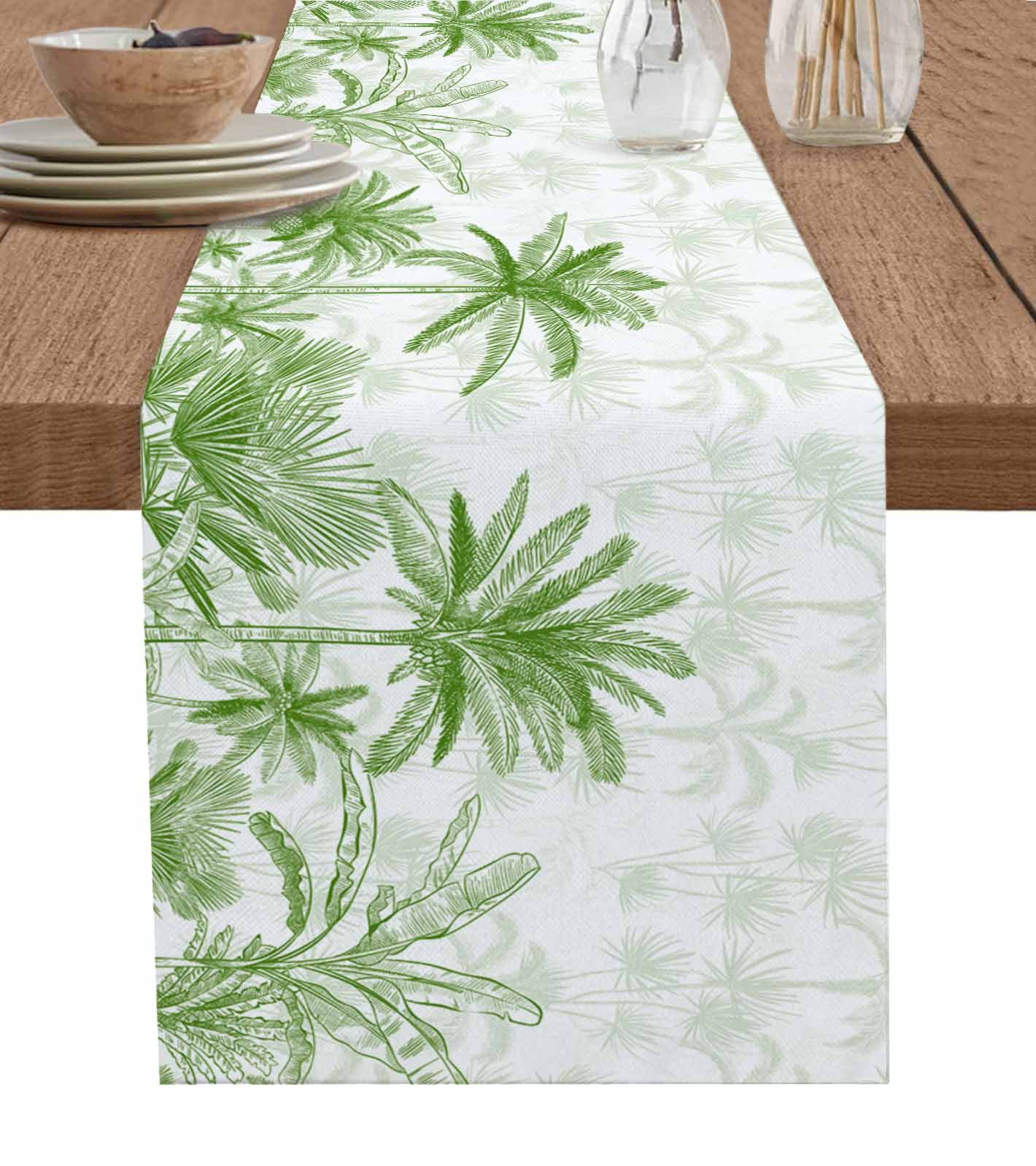 Tropical Plants Leaves Color Coffee Table r Dinner Table ration Wedding ...