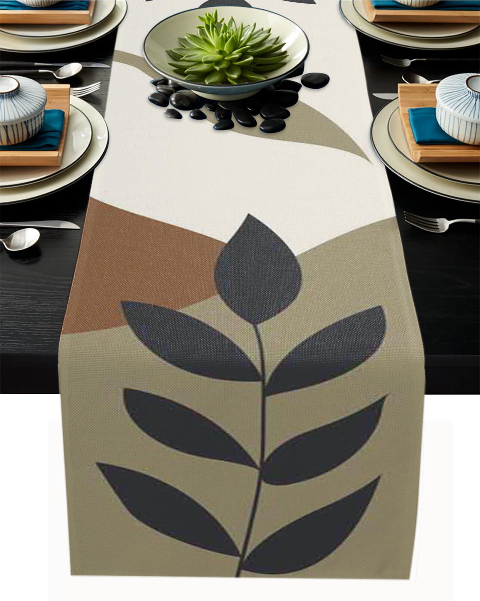 Tropical Plants Leaves Color Coffee Table r Dinner Table ration Wedding ...