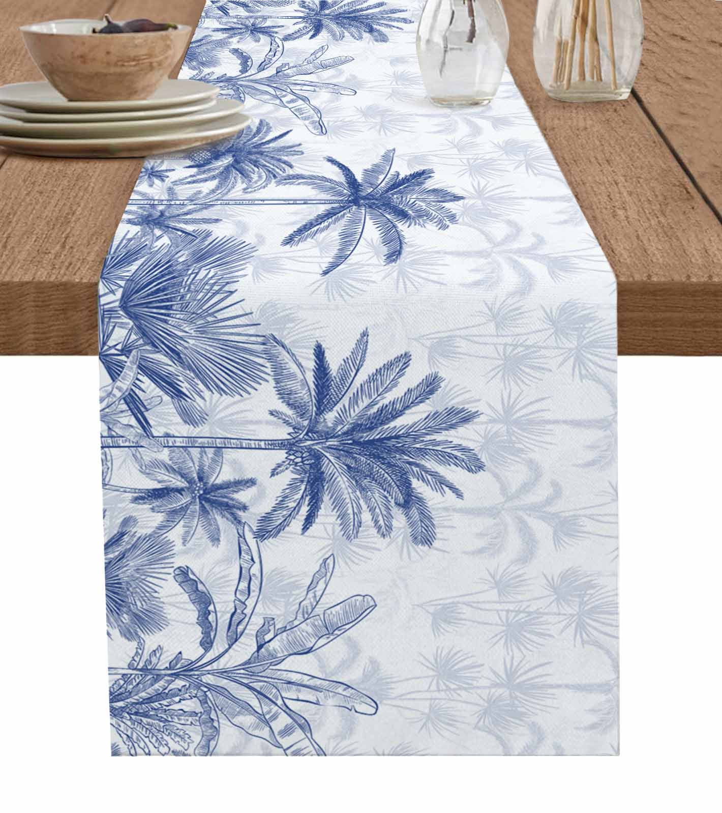 Tropical Plants Leaves Color Coffee Table r Dinner Table ration Wedding ...