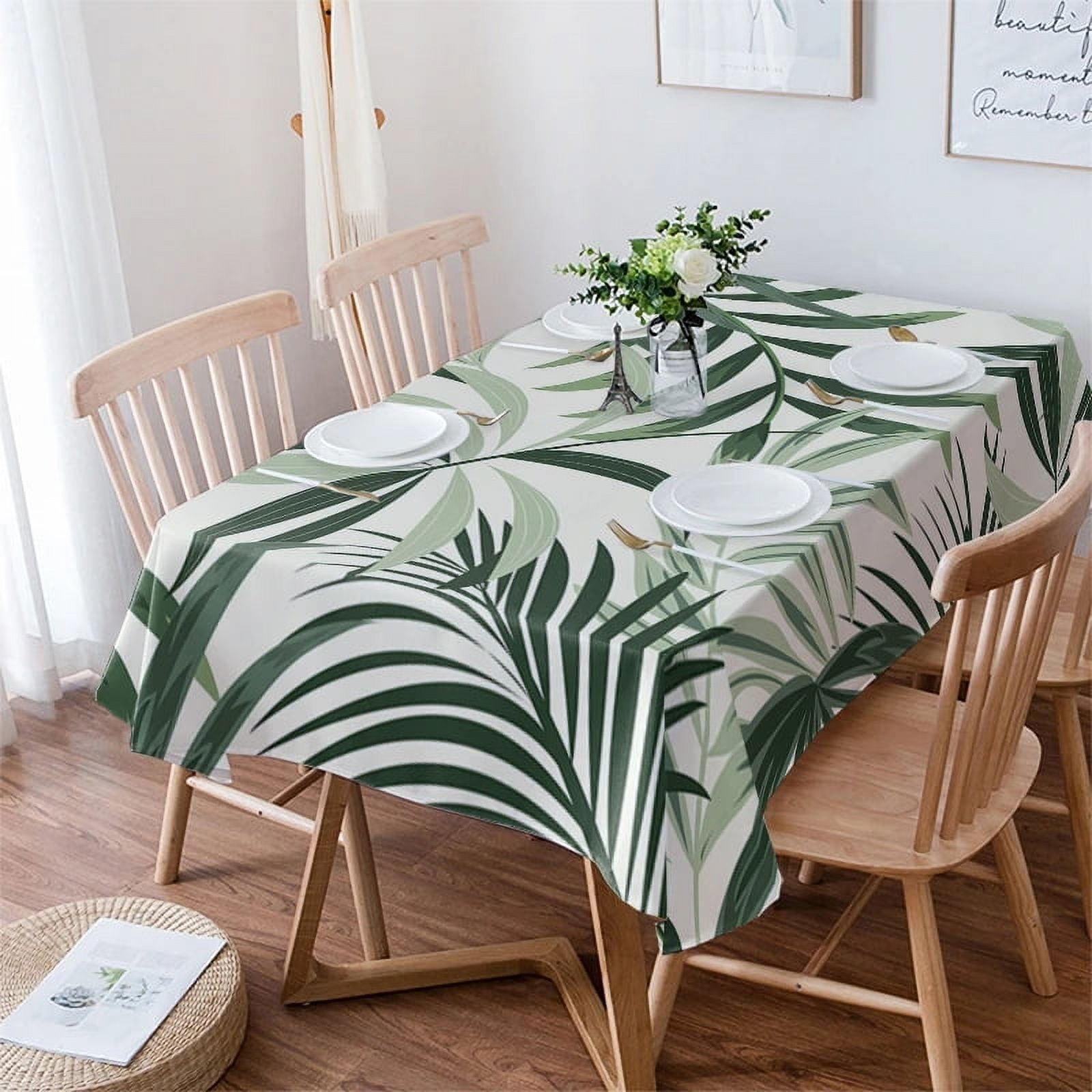 Tropical Plants Leaves Green Leaves Wedding Table Cloth Waterproof ...