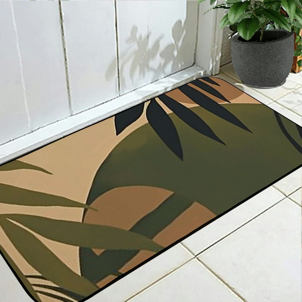 Tropical Plants Leaves Welcome Mats Outdoor Funny Silhouette Color ...