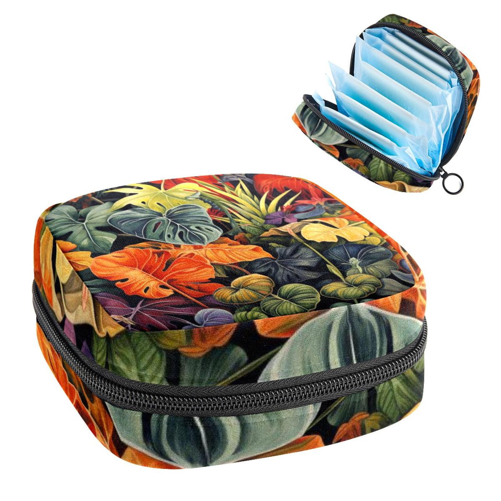 Tropical Plants Mini Plush Sanitary Napkin Pouch - Makeup Bag, Period ...