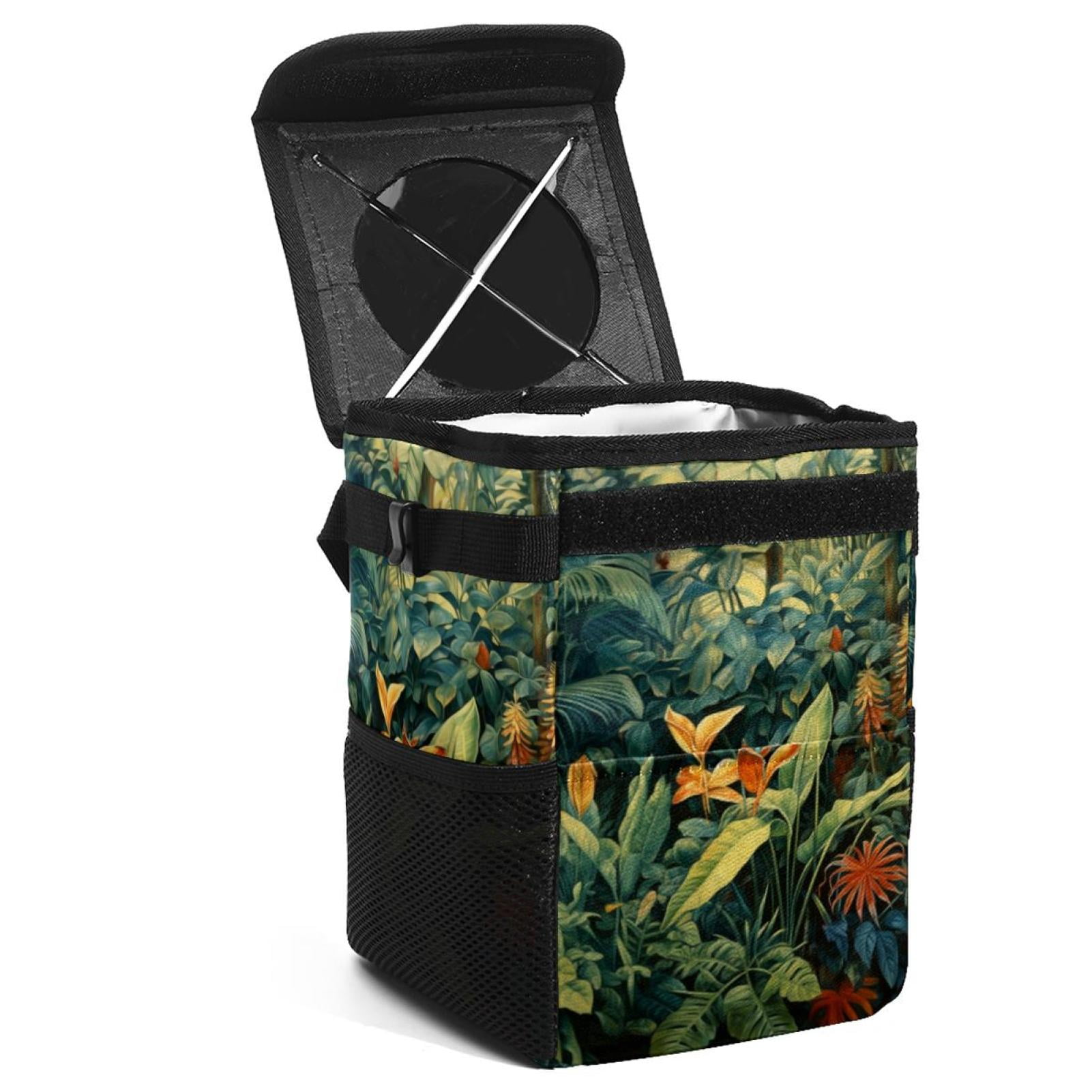 Tropical Plants Mini Trash Can Car Garbage Can Car Trash Can - Foldable ...