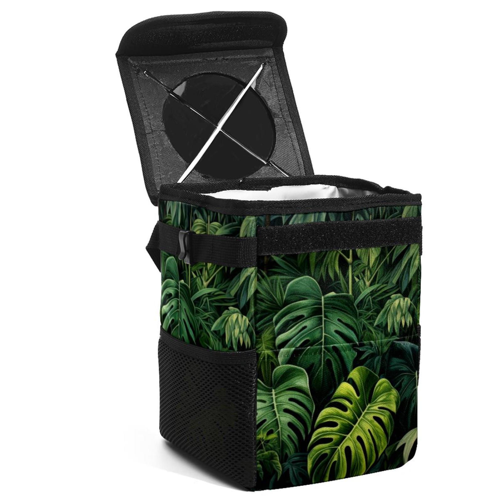 Tropical Plants Mini Trash Can Car Garbage Can Car Trash Can - Foldable ...