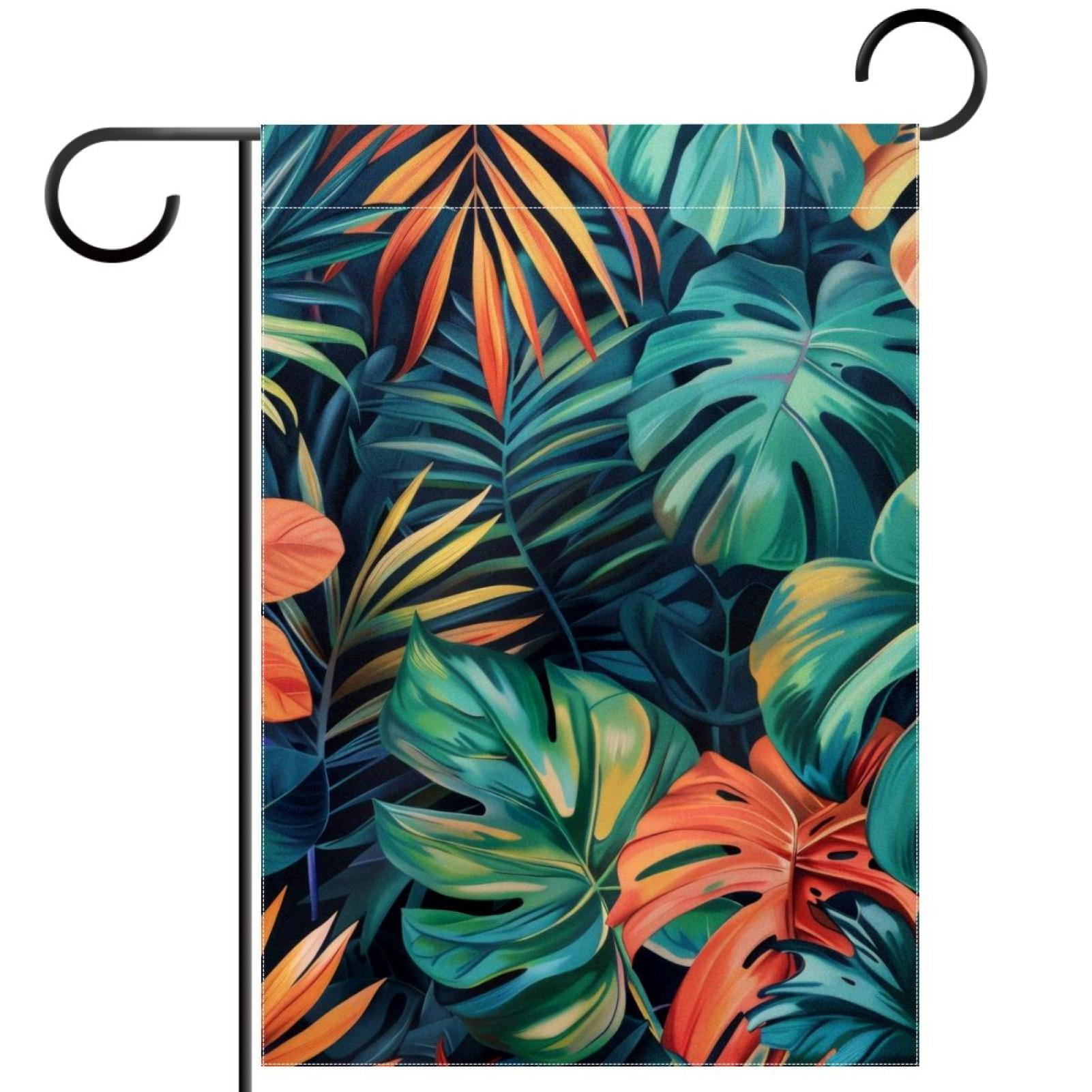 Tropical Plants Palm Leaves Decorative Garden Flag for All Seasons, 12 ...