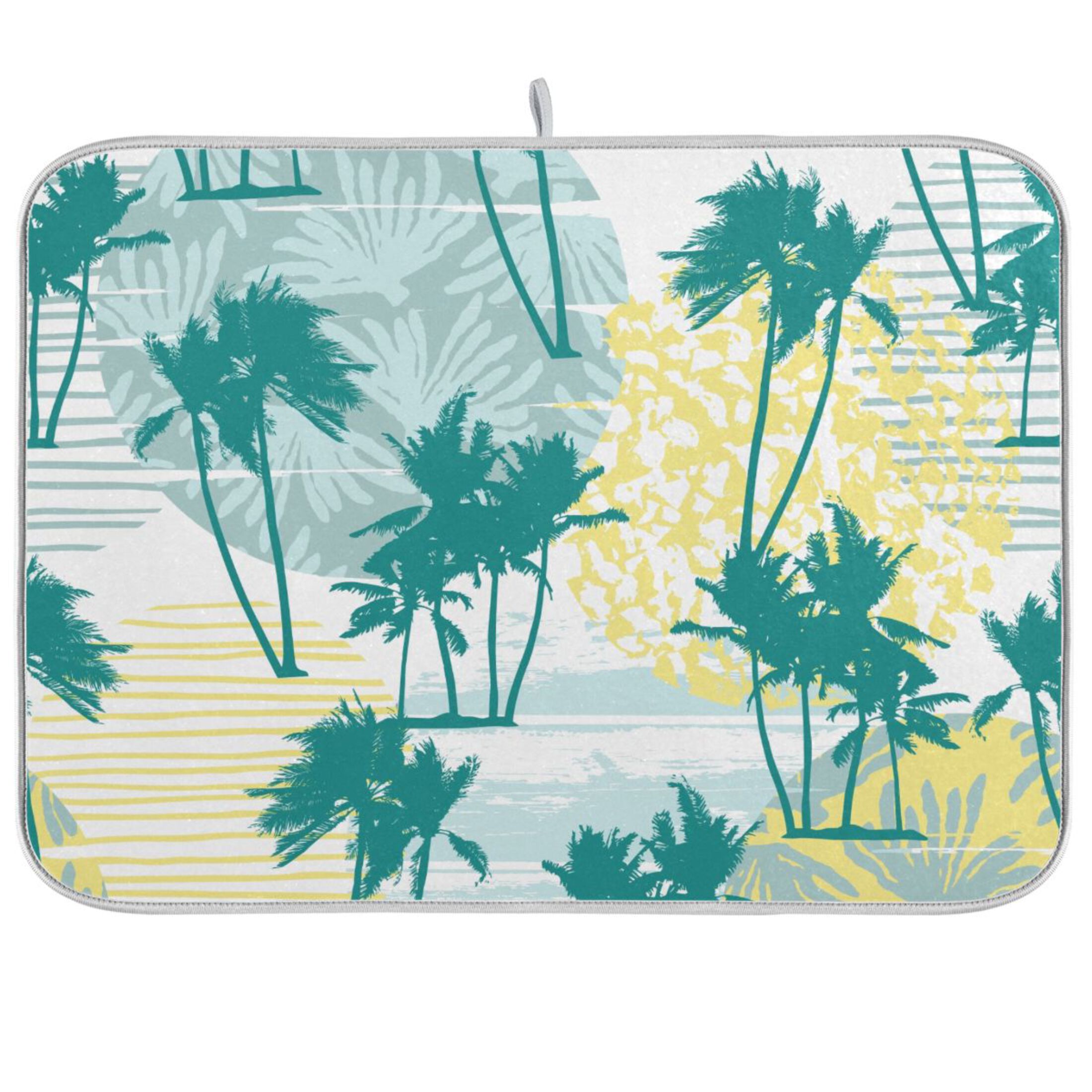 Tropical Plants Palm Trees Dish Drying Mat Microfiber Kitchen Mats ...