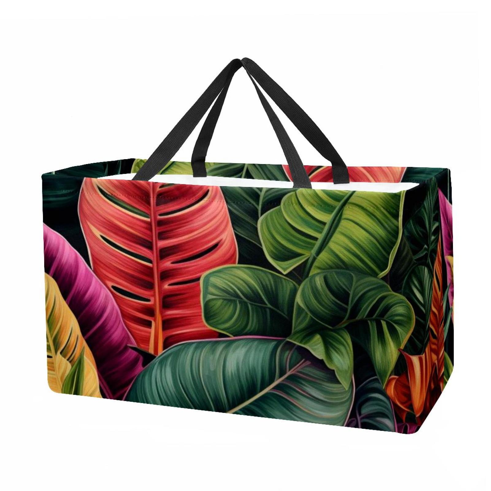Tropical Plants Premium Oxford Cloth Shopping Bags: Reusable, Foldable ...