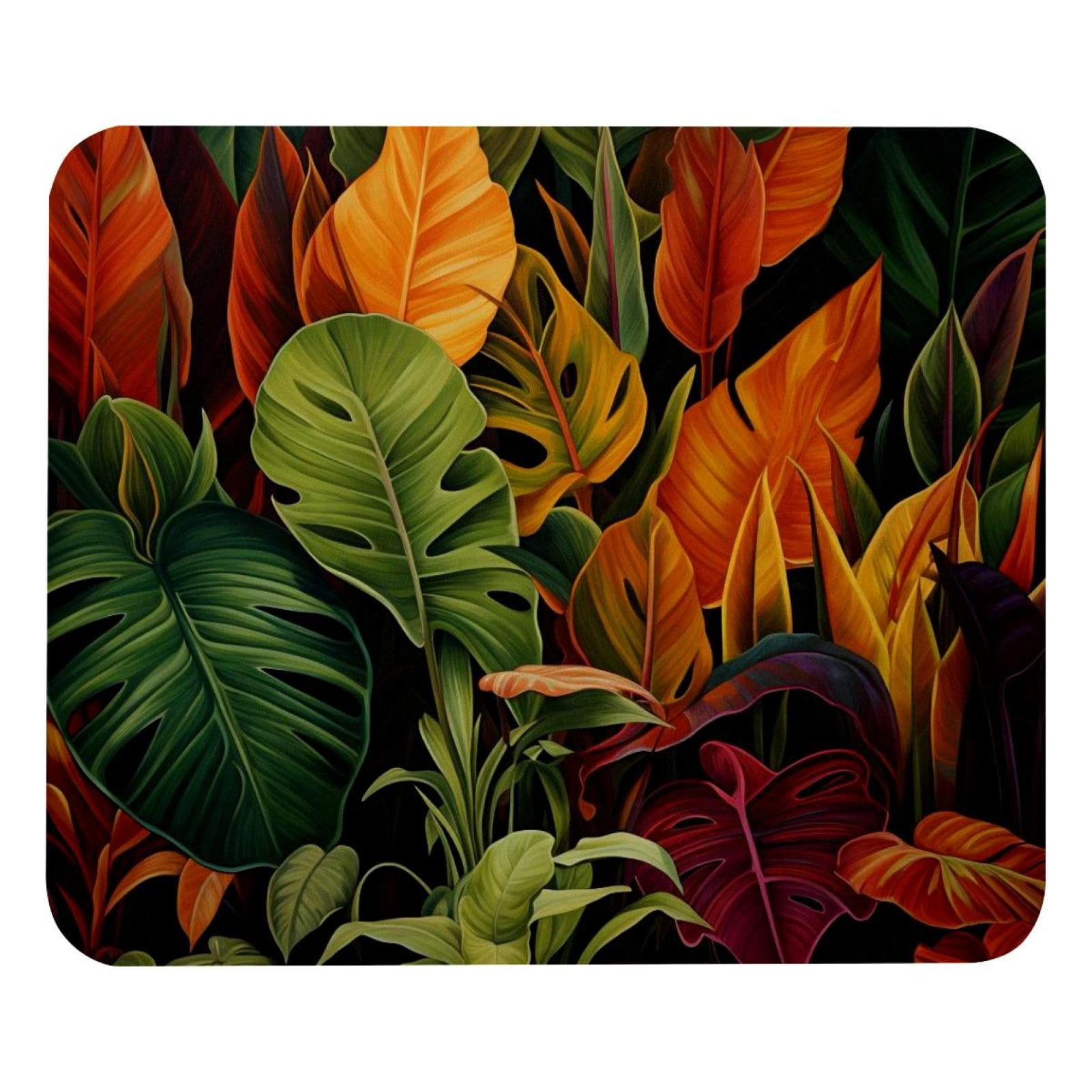 Tropical Plants Printed Square Gaming Mouse Pad, Non-Slip Rubber Bottom ...
