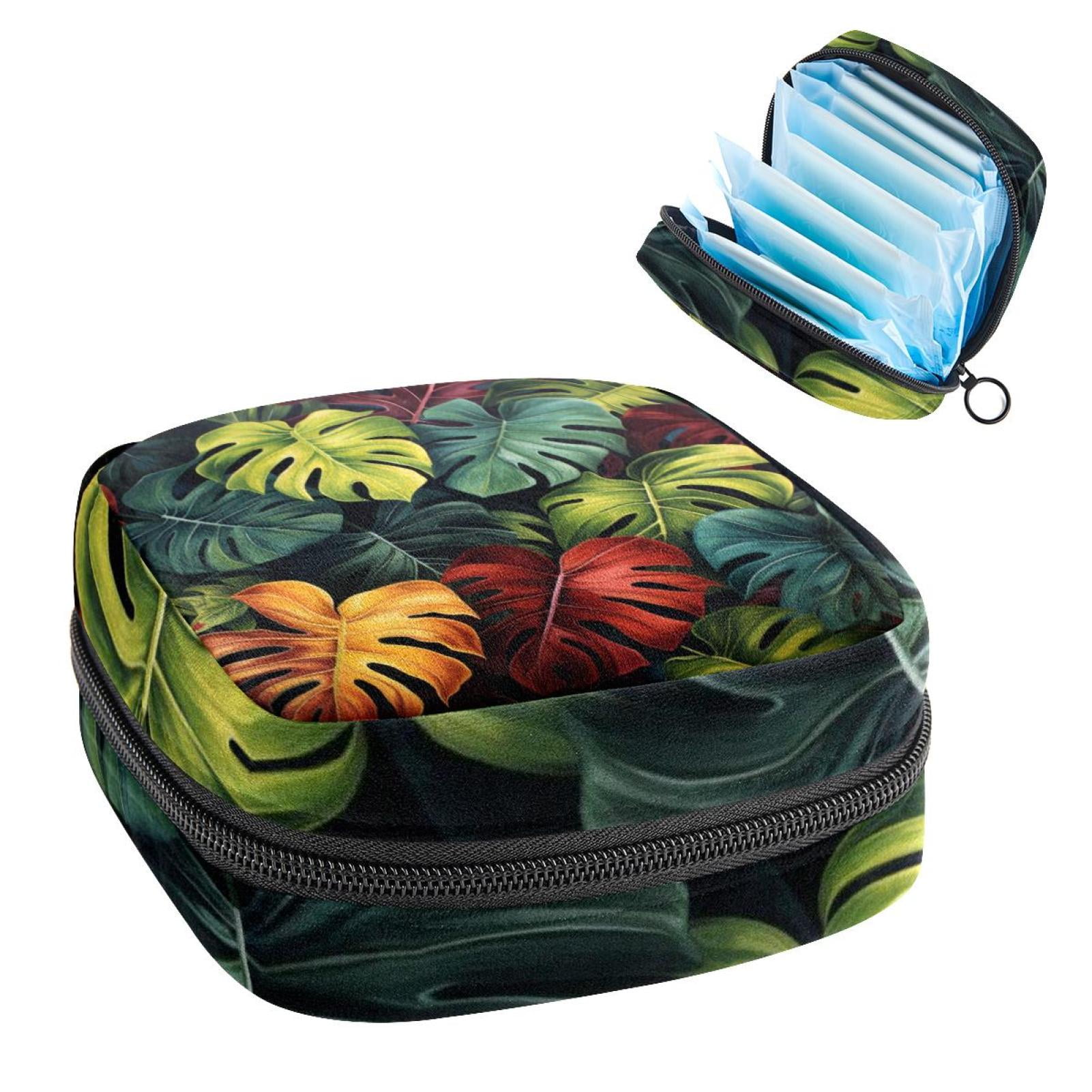 Tropical Plants Sanitary Napkin Bag Period Pouch Travel Organizer ...