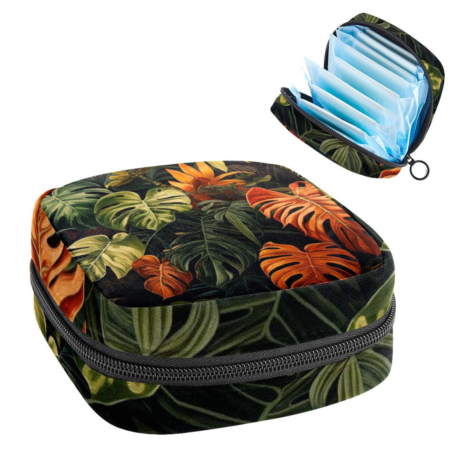 Tropical Plants Sanitary Napkin Bag Pouch with Zipper, Period Purse ...