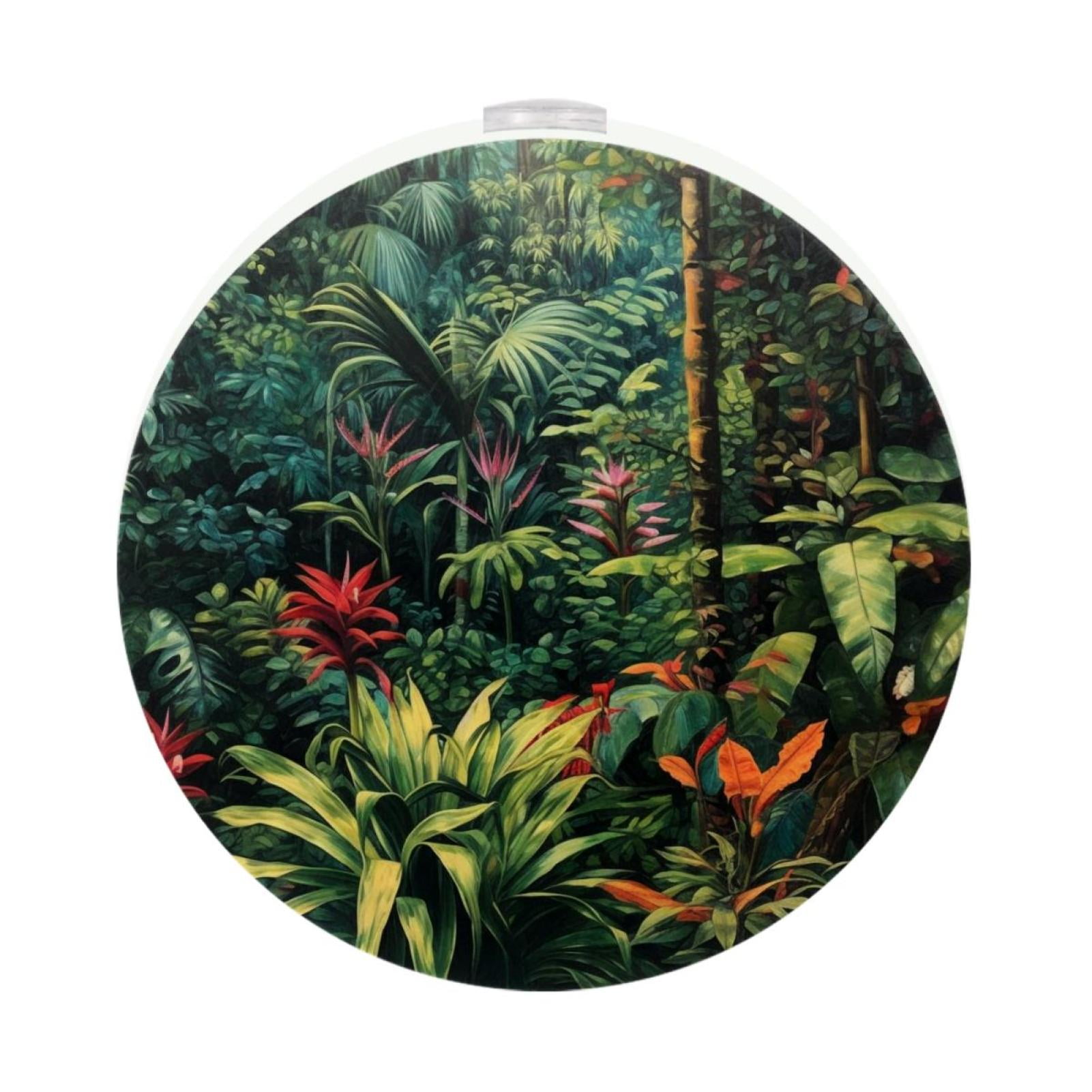 Tropical Plants Set of 2 Wall Night Lights, Induction Light Control ...
