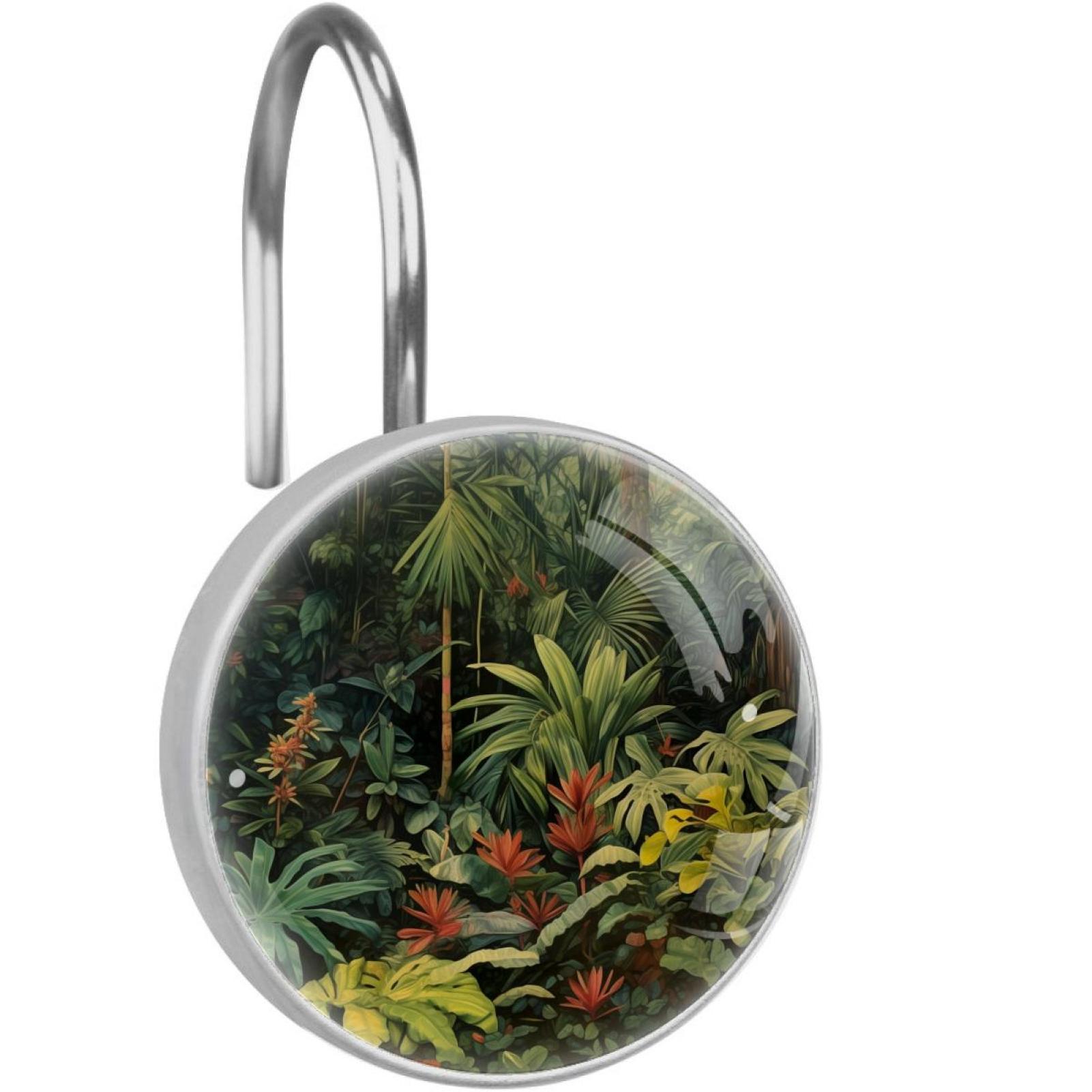 Tropical Plants Shower Curtain Hooks （Set of 12） for Home Hotel Shower ...