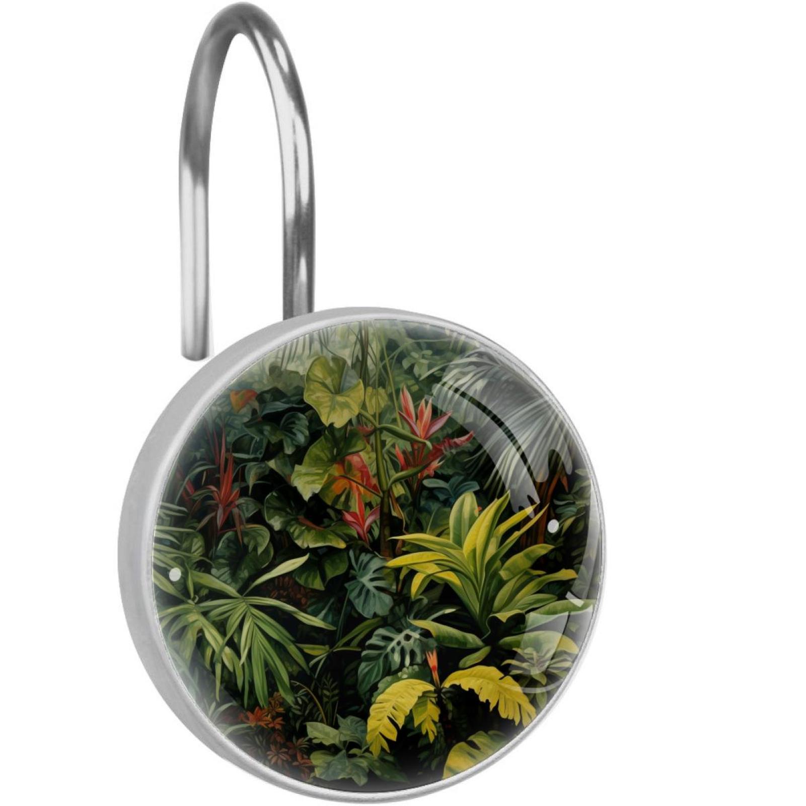 Tropical Plants Shower Curtain Hooks （Set of 12） for Home Hotel Shower ...