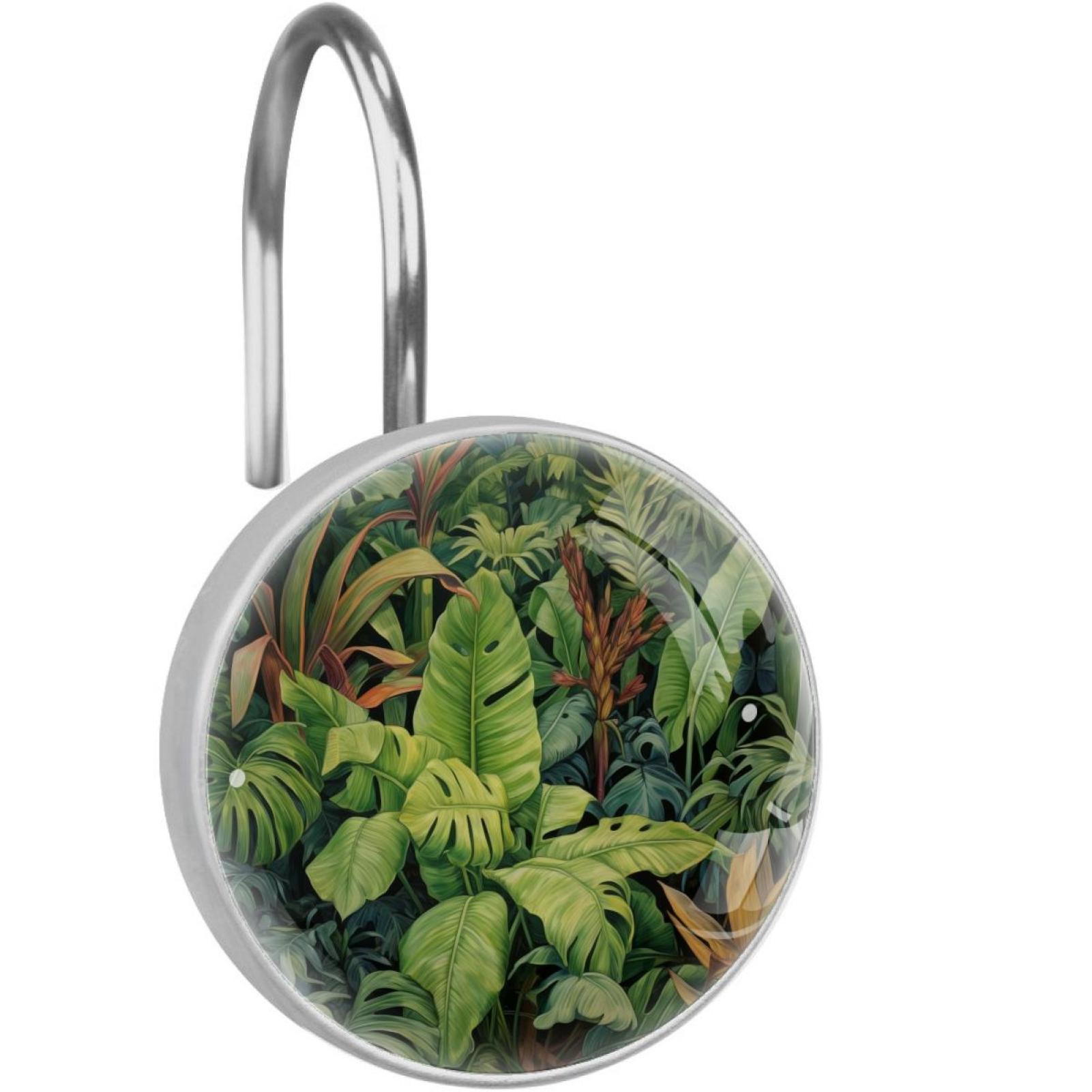 Tropical Plants Shower Curtain Hooks （Set of 12） for Home Hotel Shower ...