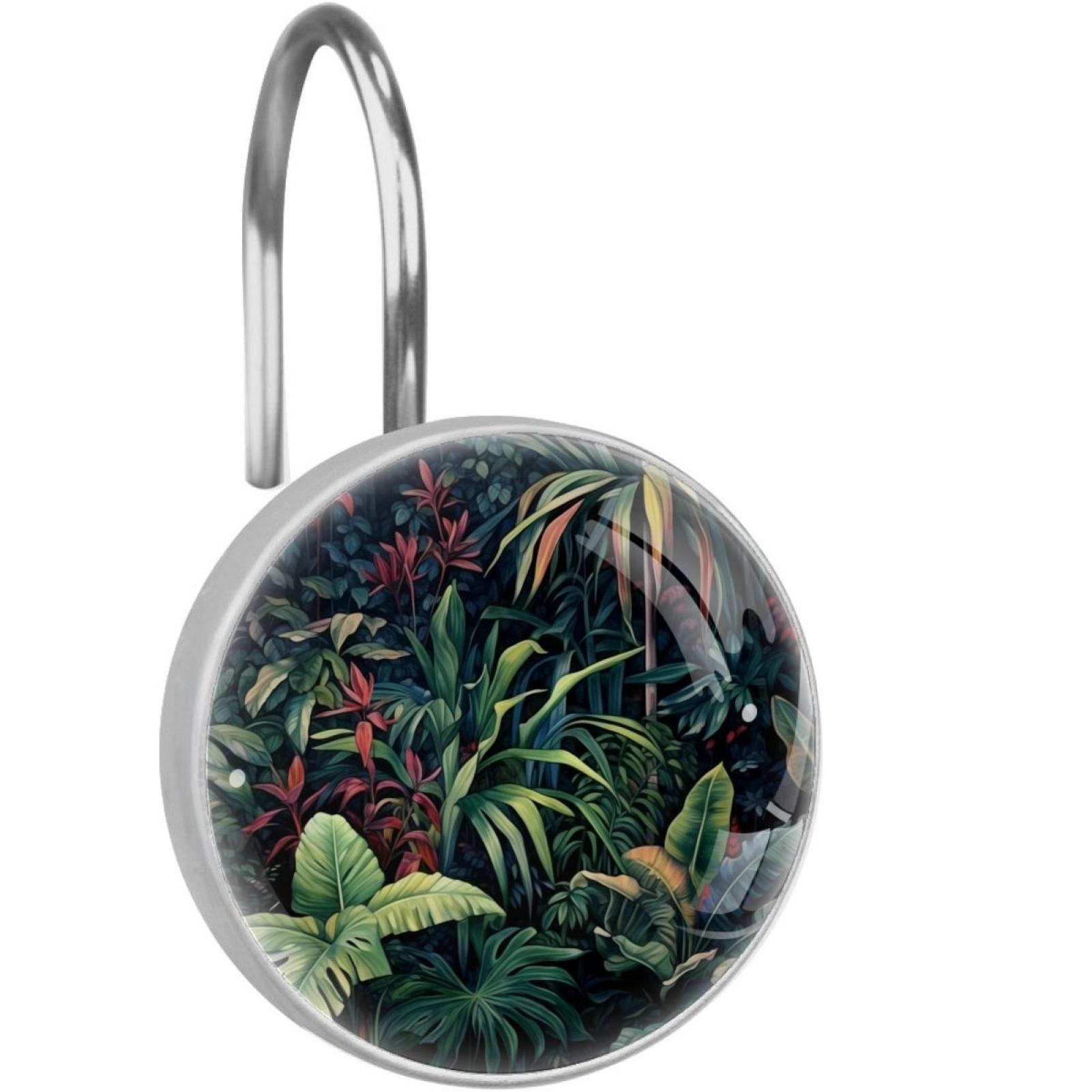Tropical Plants Shower Curtain Hooks （Set of 12） for Home Hotel Shower ...