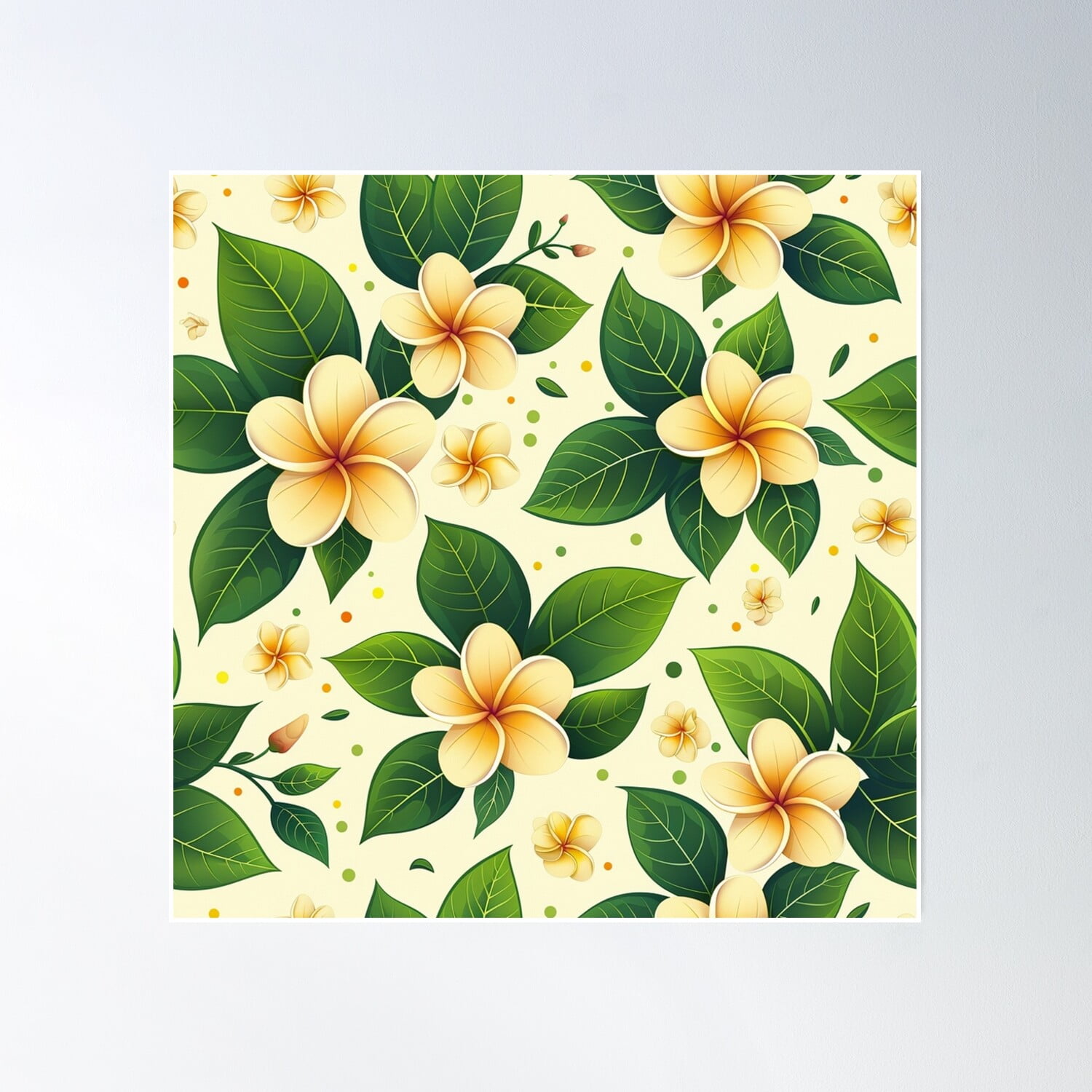 Tropical Plumeria Flowers Hawaii Island Tropics Floral Poster Wall Art ...