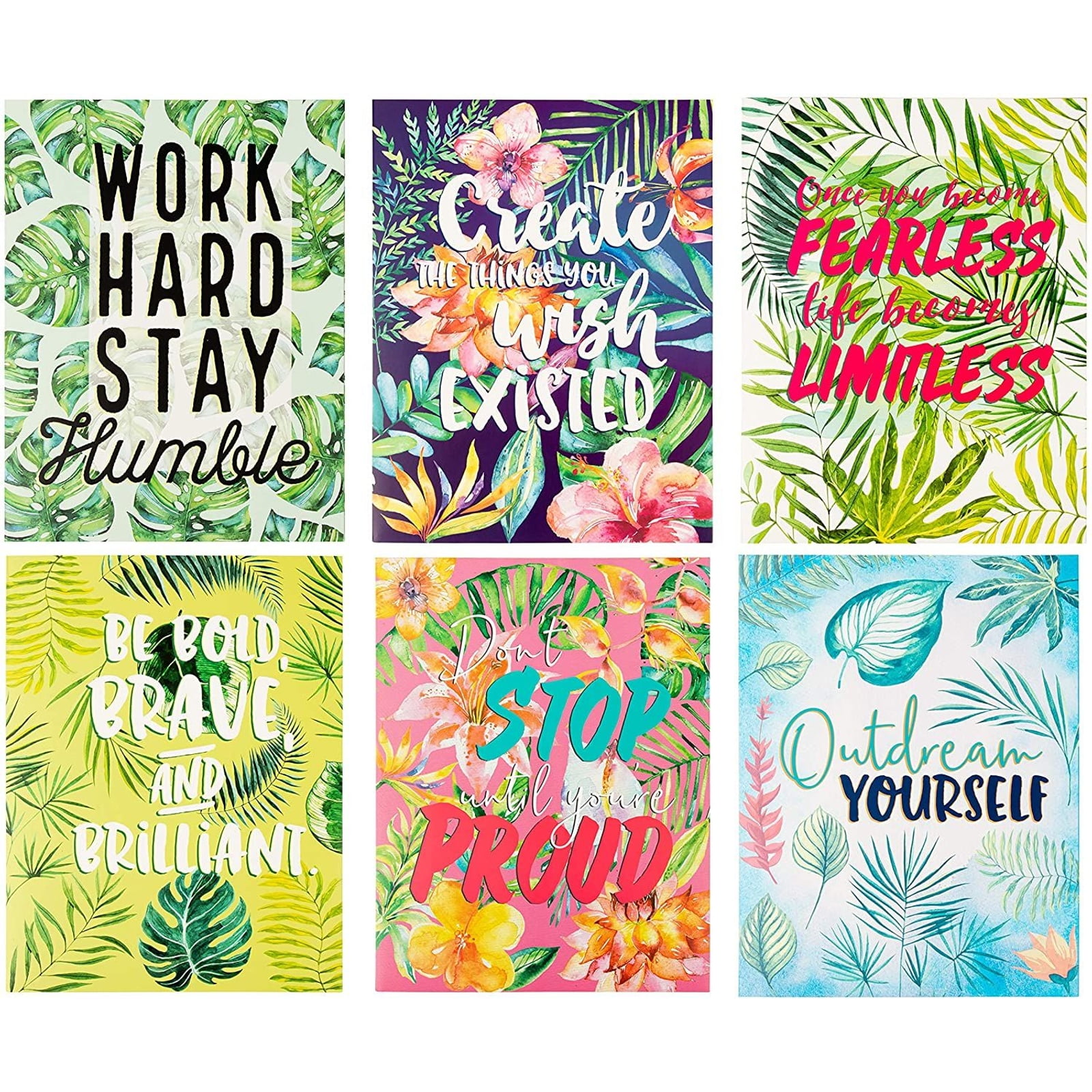 Paper Junkie Tropical Pocket Folders with Motivational Quotes 9.25x12 ...