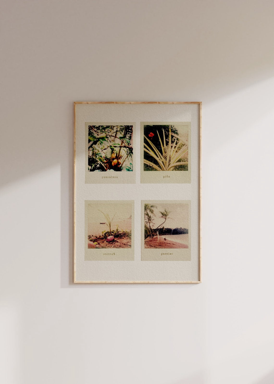 Tropical Polaroid Print Coastal Beach Photography Unframed Paper Poster ...