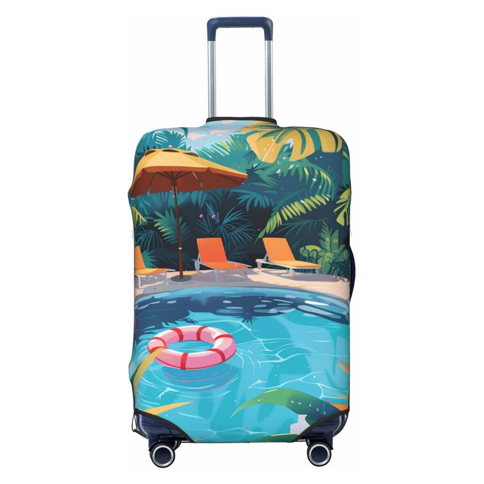 Tropical Poolside Relaxation Luggage Cover for Travel Business Trip ...