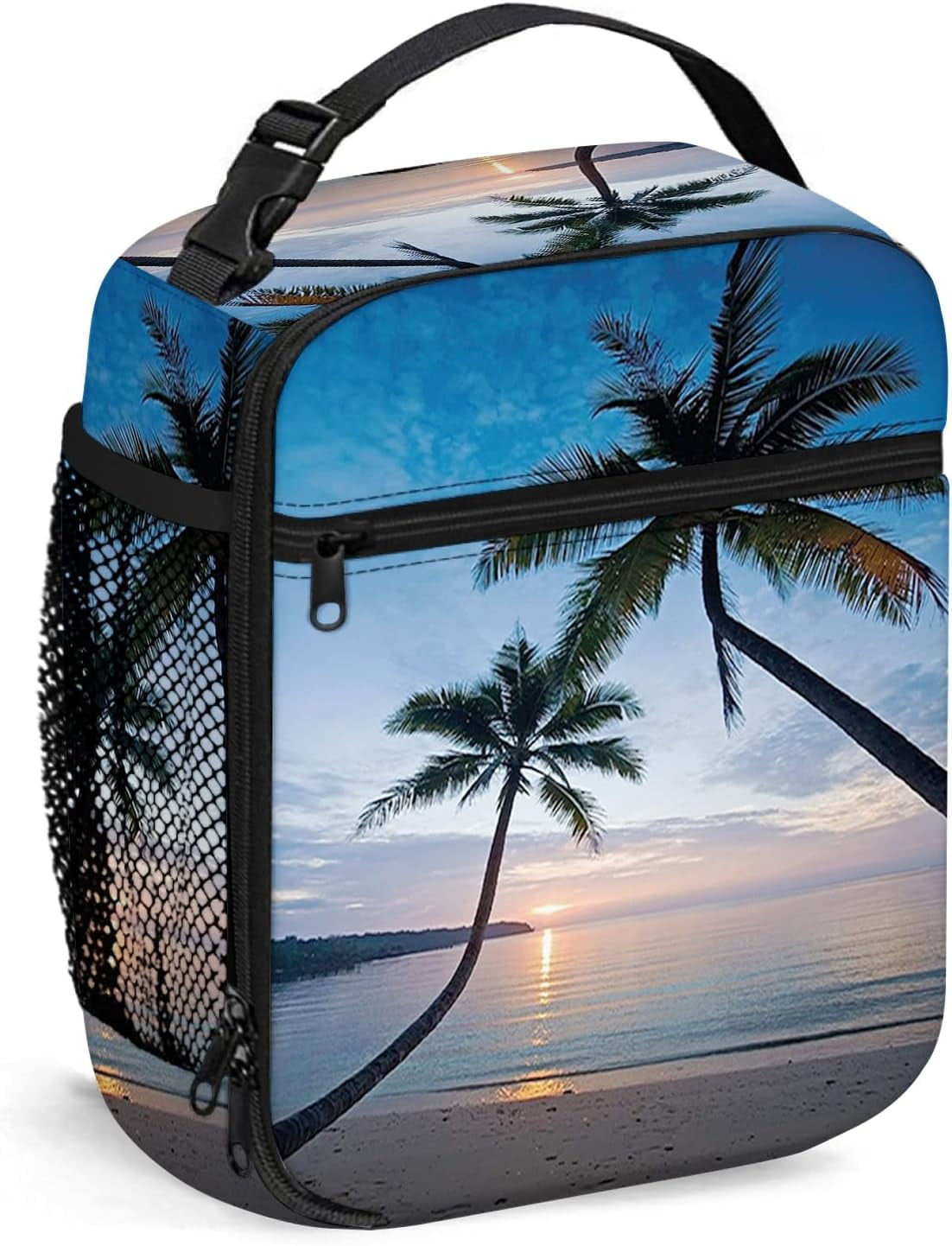 Tropical Portable Lunch Bag Insulated Meal Bag,Sunset Over Ocean Calm ...