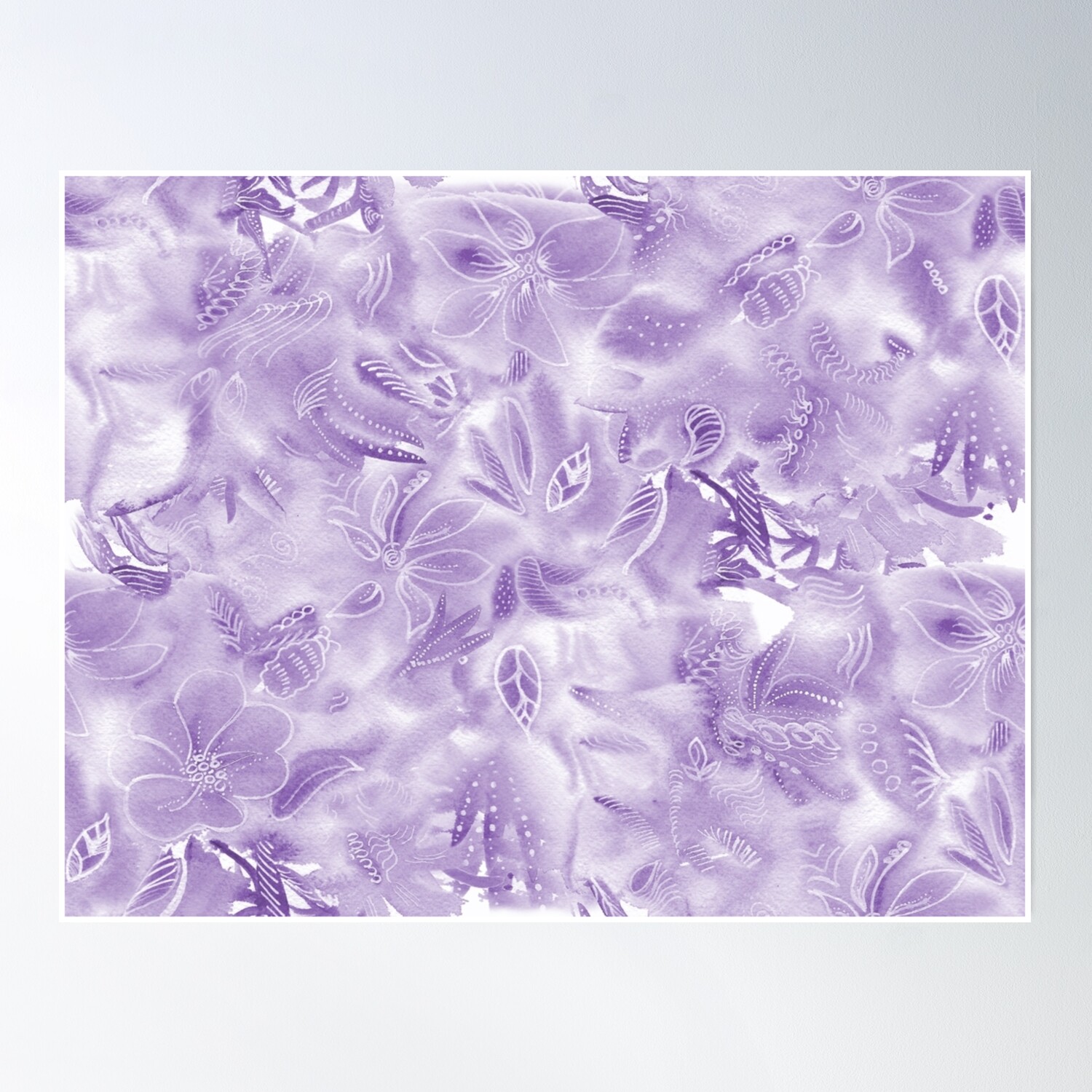 Tropical Purple Floral Poster Wall Art, Modern Wall Decor, 8x12 ...