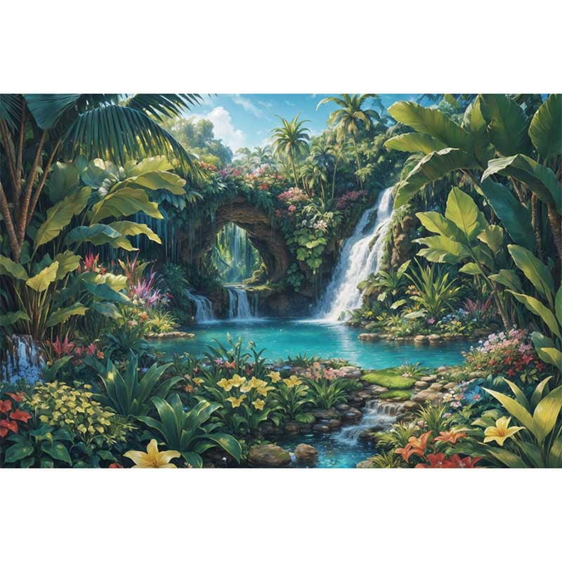 Tropical Rainforest Backdrop Summer Jungle Photo Background Natural Sce ...