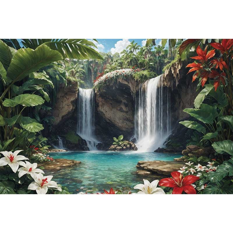 Tropical Rainforest Backdrop Summer Jungle Photo Background Natural Sce ...