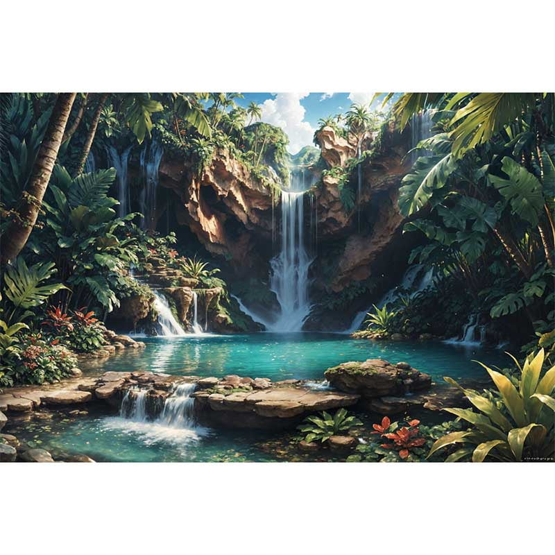 Tropical Rainforest Backdrop Summer Jungle Photo Background Natural Sce ...