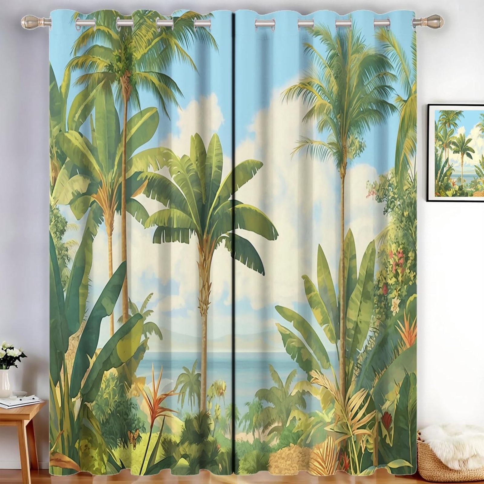 Tropical Rainforest Blackout Curtains & Drapes 2 Panels Set For Living ...