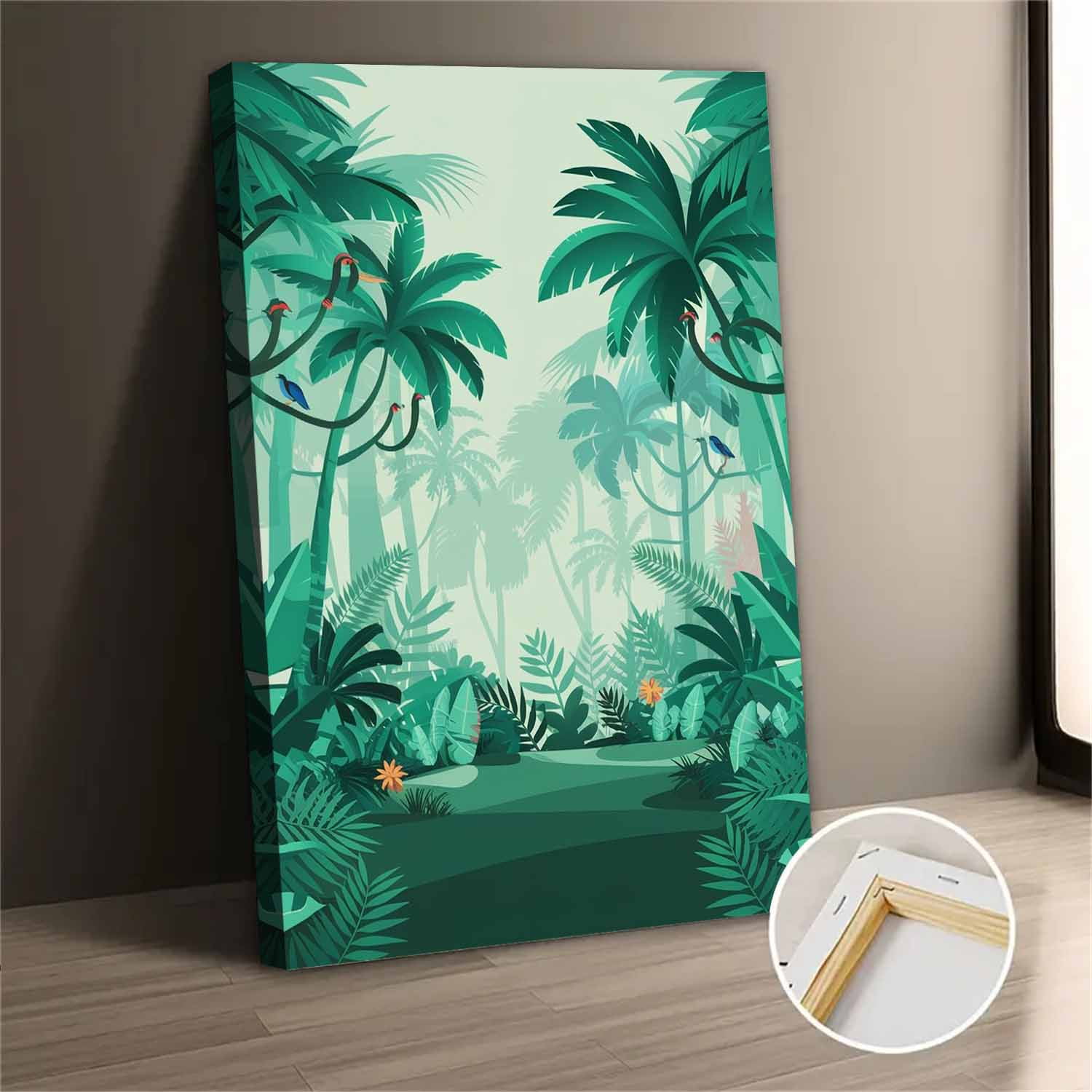 Tropical Rainforest Canvas Wall Art Print For Bedroom Living Room Home ...