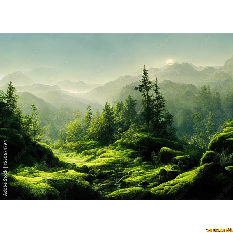 Tropical Rainforest Coniferous Forest Moss Fall Tree Photography ...