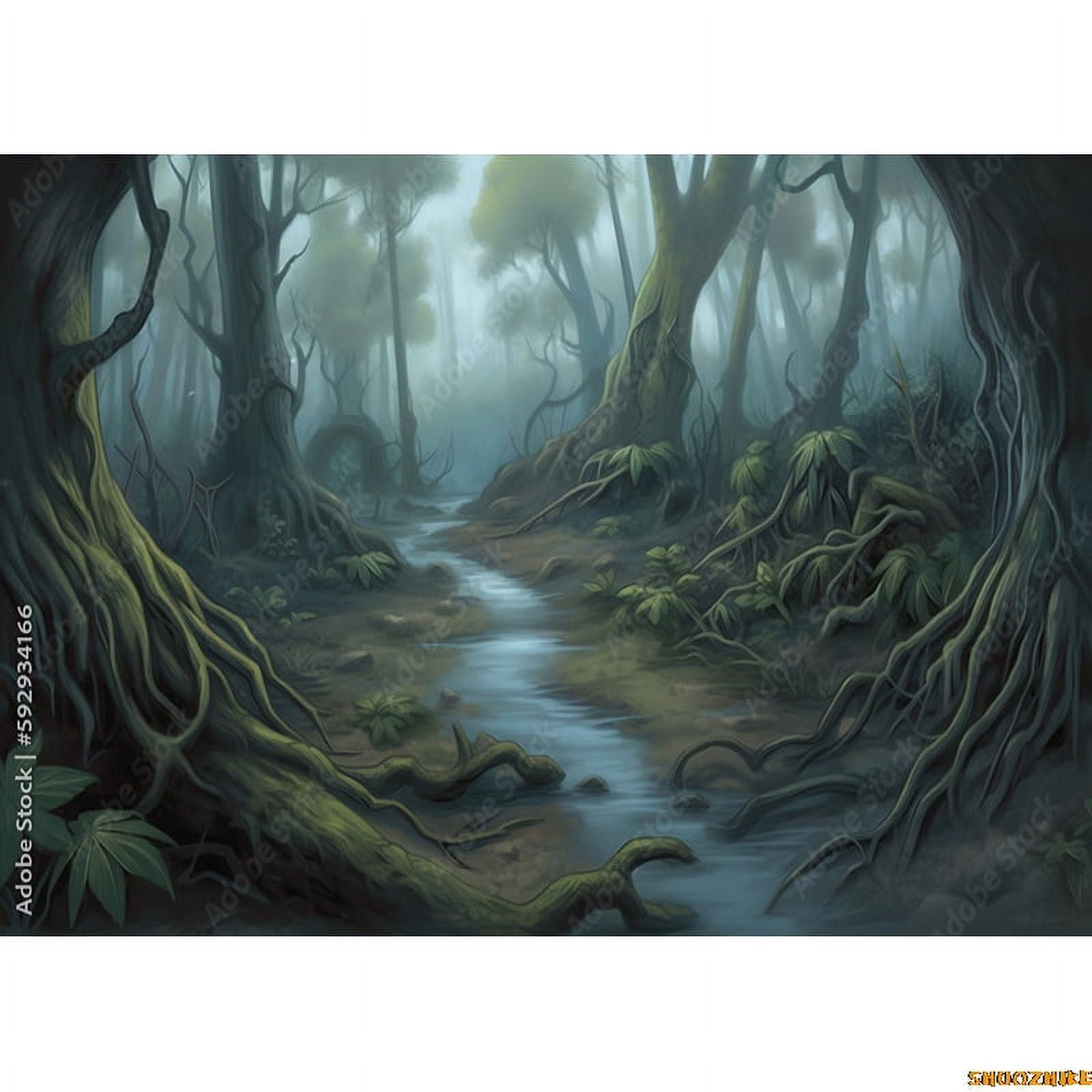 Tropical Rainforest Coniferous Forest Moss Fall Tree Photography Backdrops Prop Jungle Nature ...