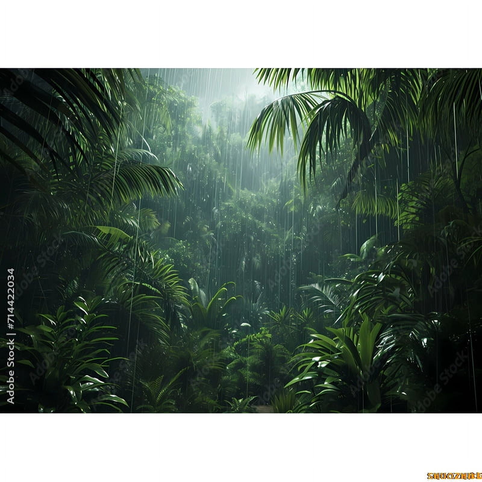 Tropical Rainforest Coniferous Forest Moss Fall Tree Photography Backdrops Prop Jungle Nature ...