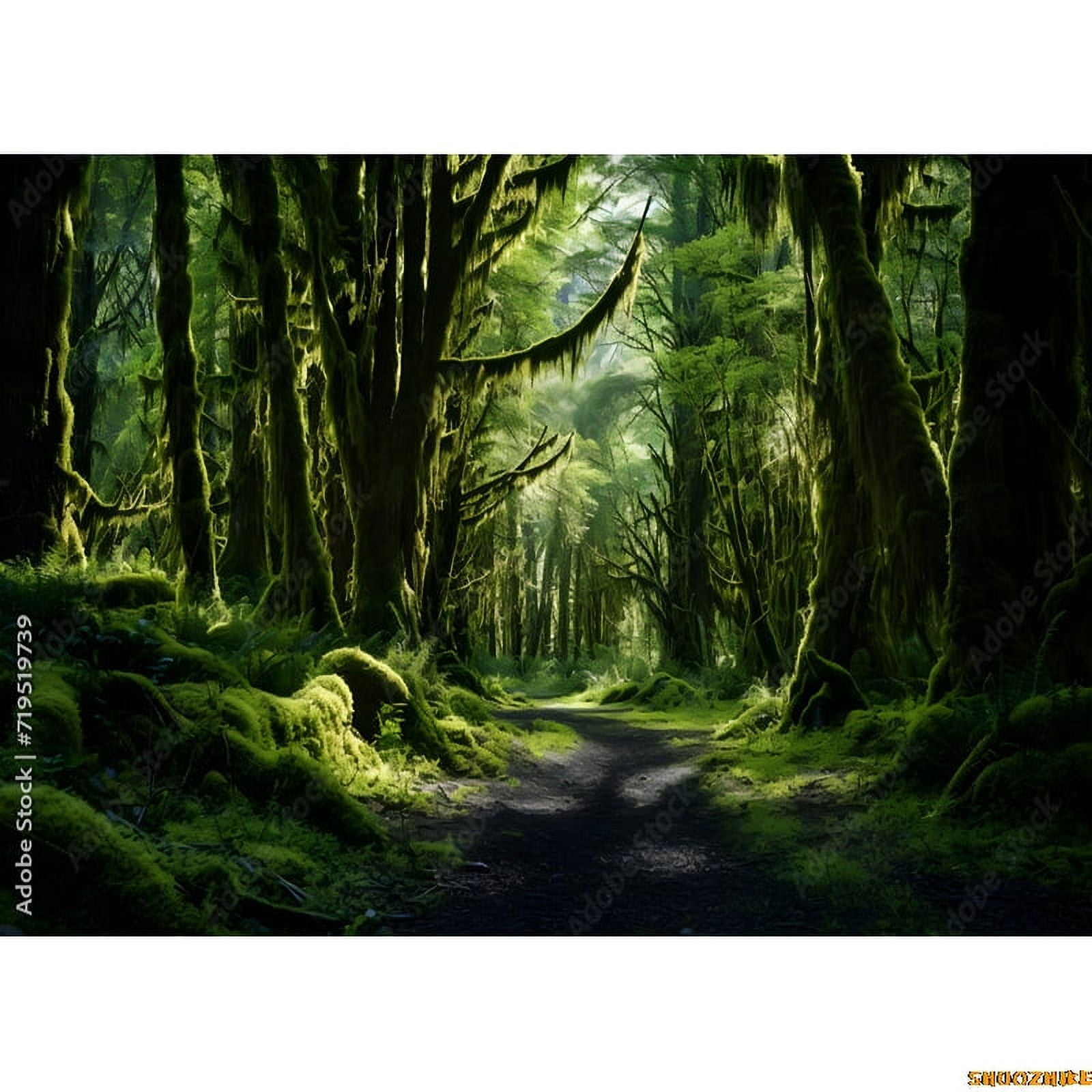 Tropical Rainforest Coniferous Forest Moss Fall Tree Photography ...