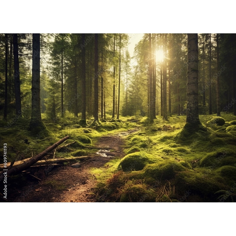 Tropical Rainforest Coniferous Forest Moss Fallen Tree Photography ...