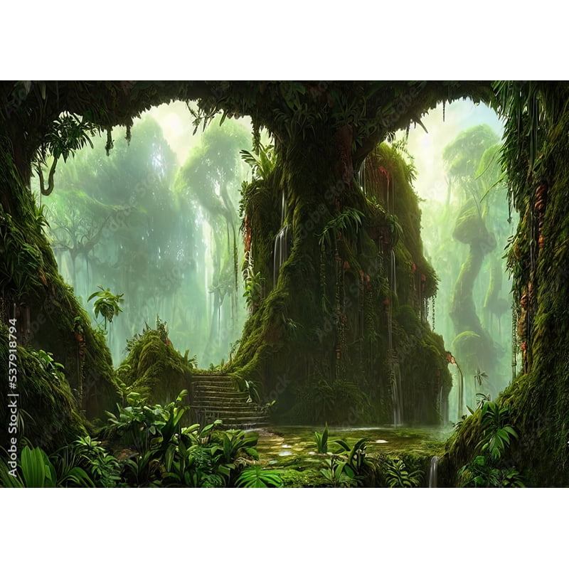 Tropical Rainforest Coniferous Forest Moss Fallen Tree Photography ...