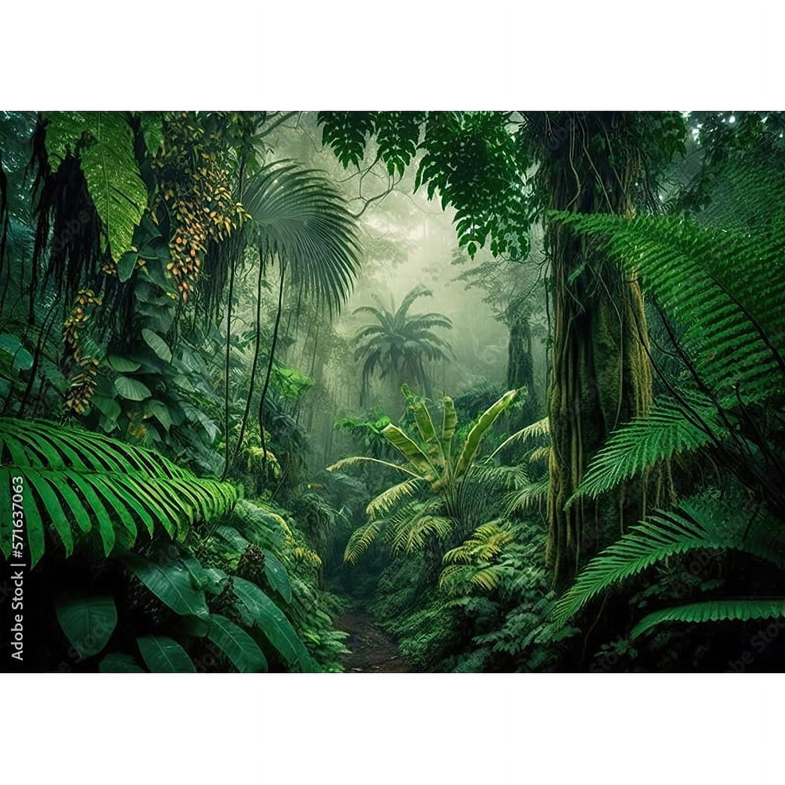 Tropical Rainforest Coniferous Forest Moss Fallen Tree Photography Backdrops Prop Jungle Nature ...