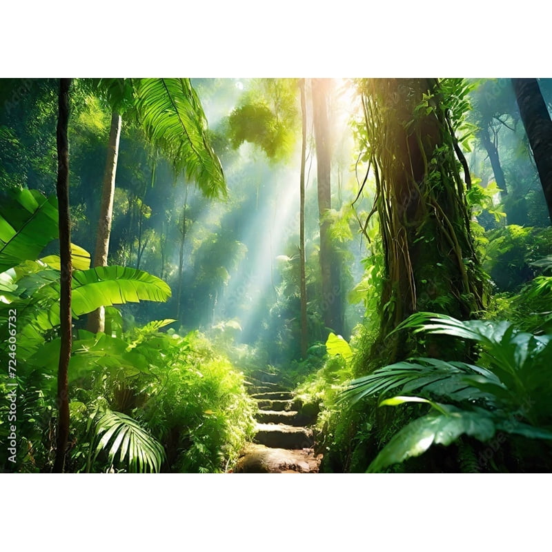 Tropical Rainforest Coniferous Forest Moss Fallen Tree Photography ...