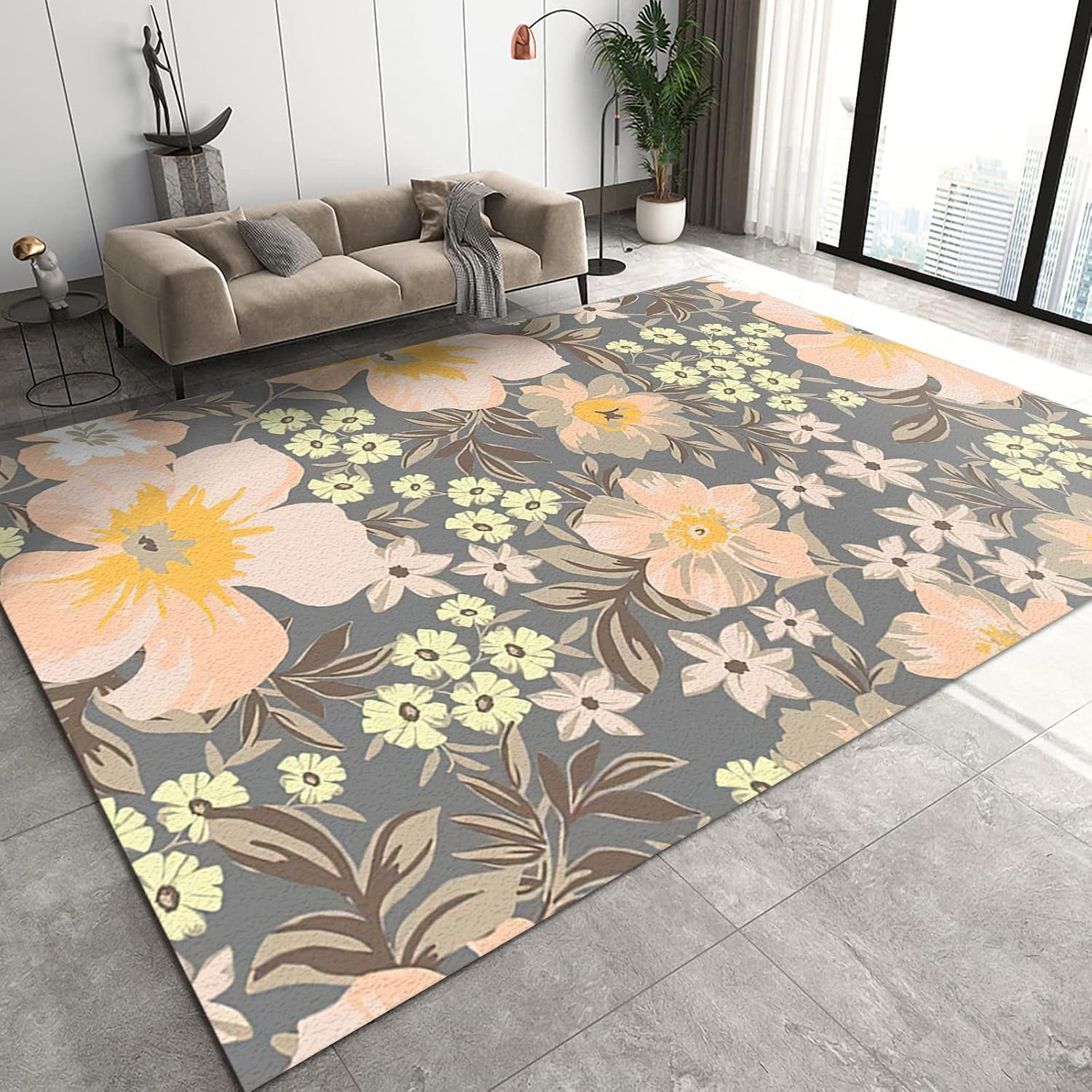 Tropical Rainforest Flowers 3D Carpet, Orange Fresh Orchid Small ...