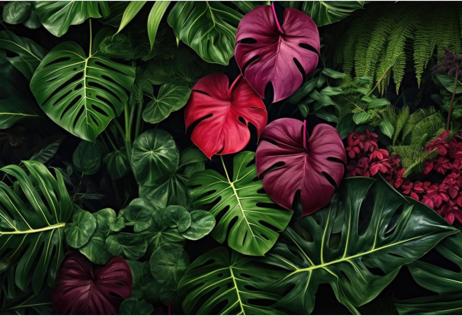 Tropical Rainforest Jungle Backdrop Greenery Plant Botanical Green ...