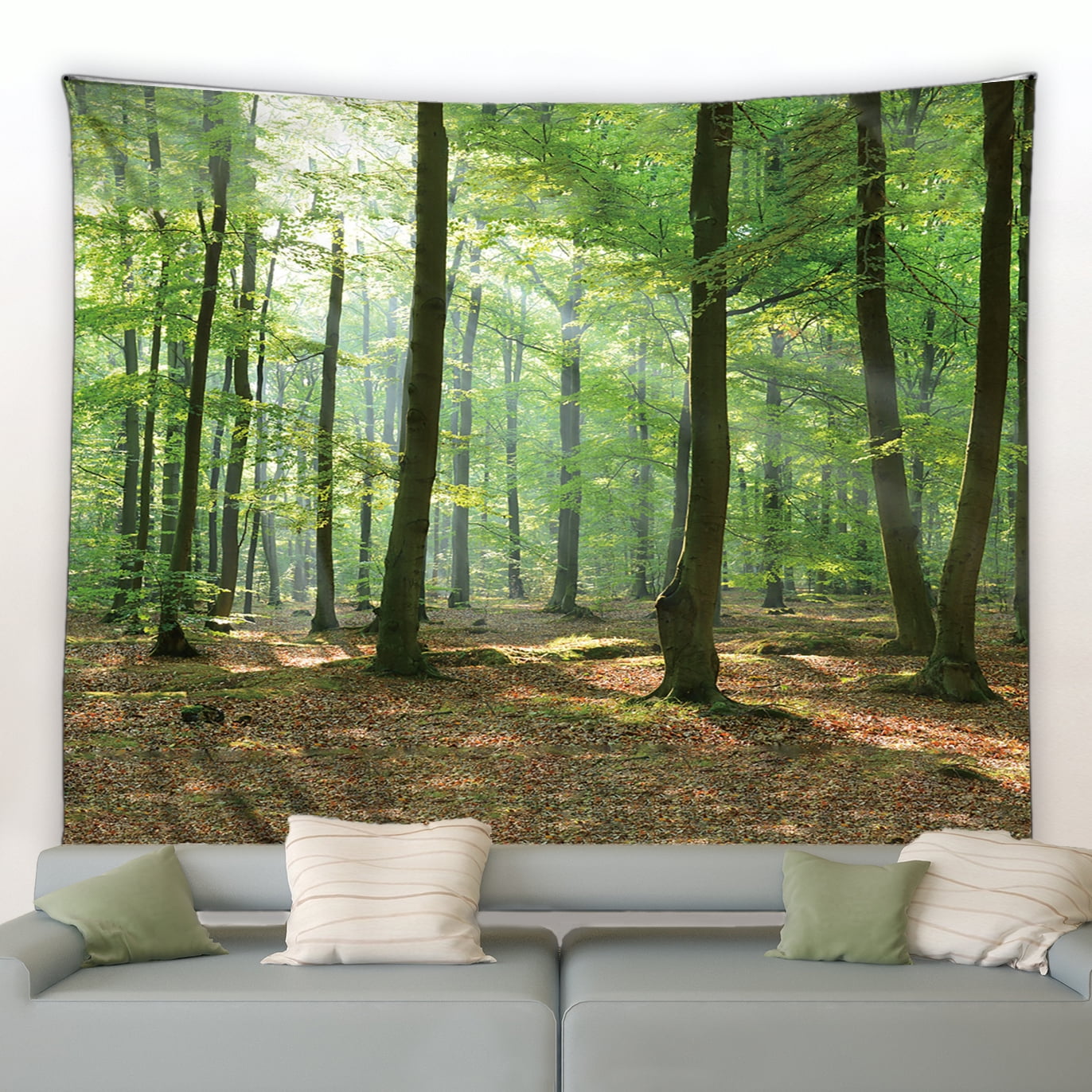 Tropical Rainforest Landscape Tapestry Green Plants Trees Vines Nature ...