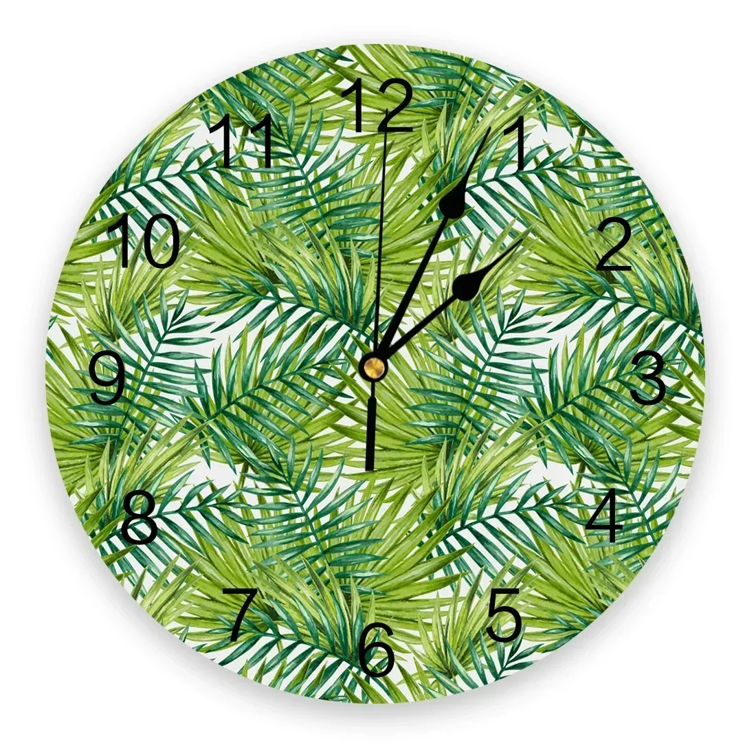 Tropical Rainforest Leaf Plant 3D Wall Clock Modern Design Brief Living ...