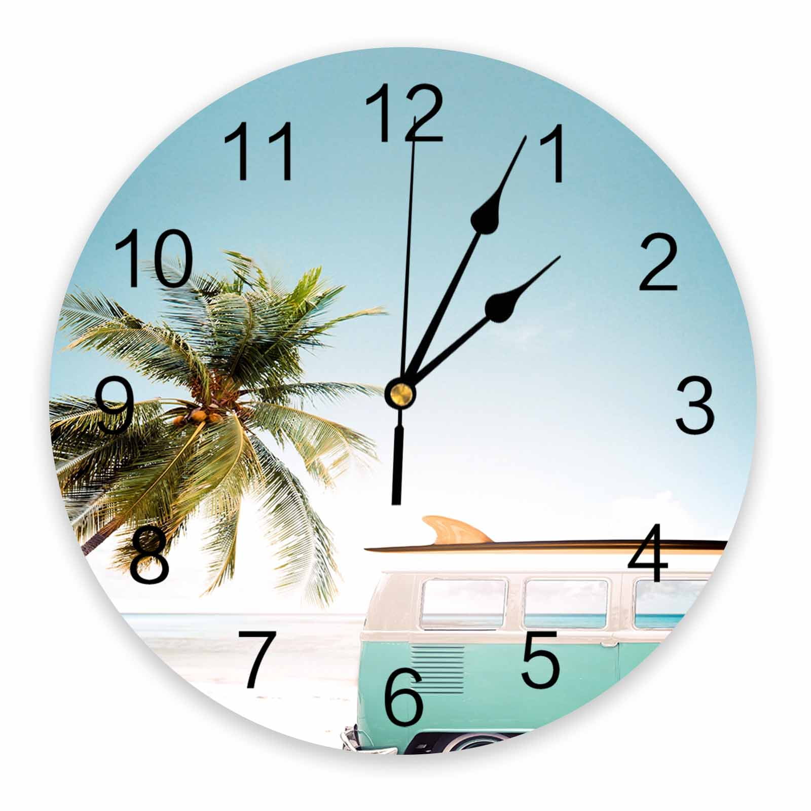 Tropical Rainforest Plant Coconut Tree Retro Decorative Round Wall ...