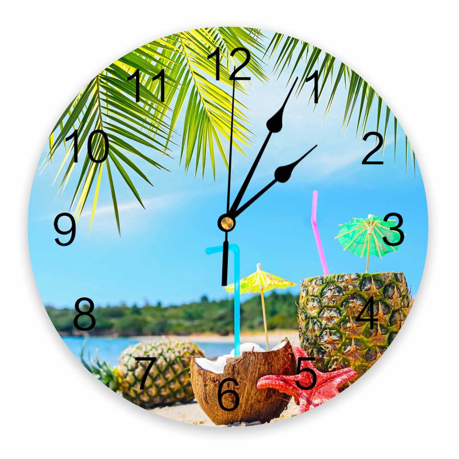 Tropical Rainforest Plant Coconut Tree Retro Decorative Round Wall ...